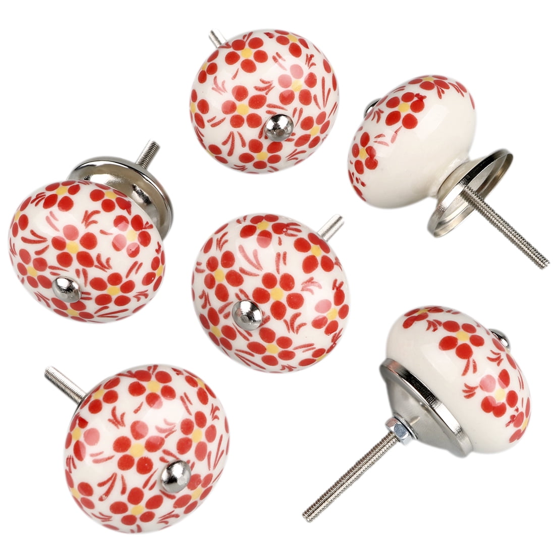 Set of 6 Ceramic Cabinet Door Knobs Drawer Dresser Handles Pulls - Walmart.com