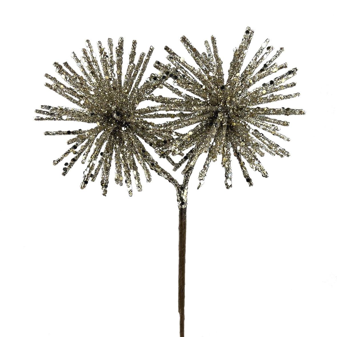 Set of 6 Champagne Glitter Star Burst Pick Decoration - Walmart.com