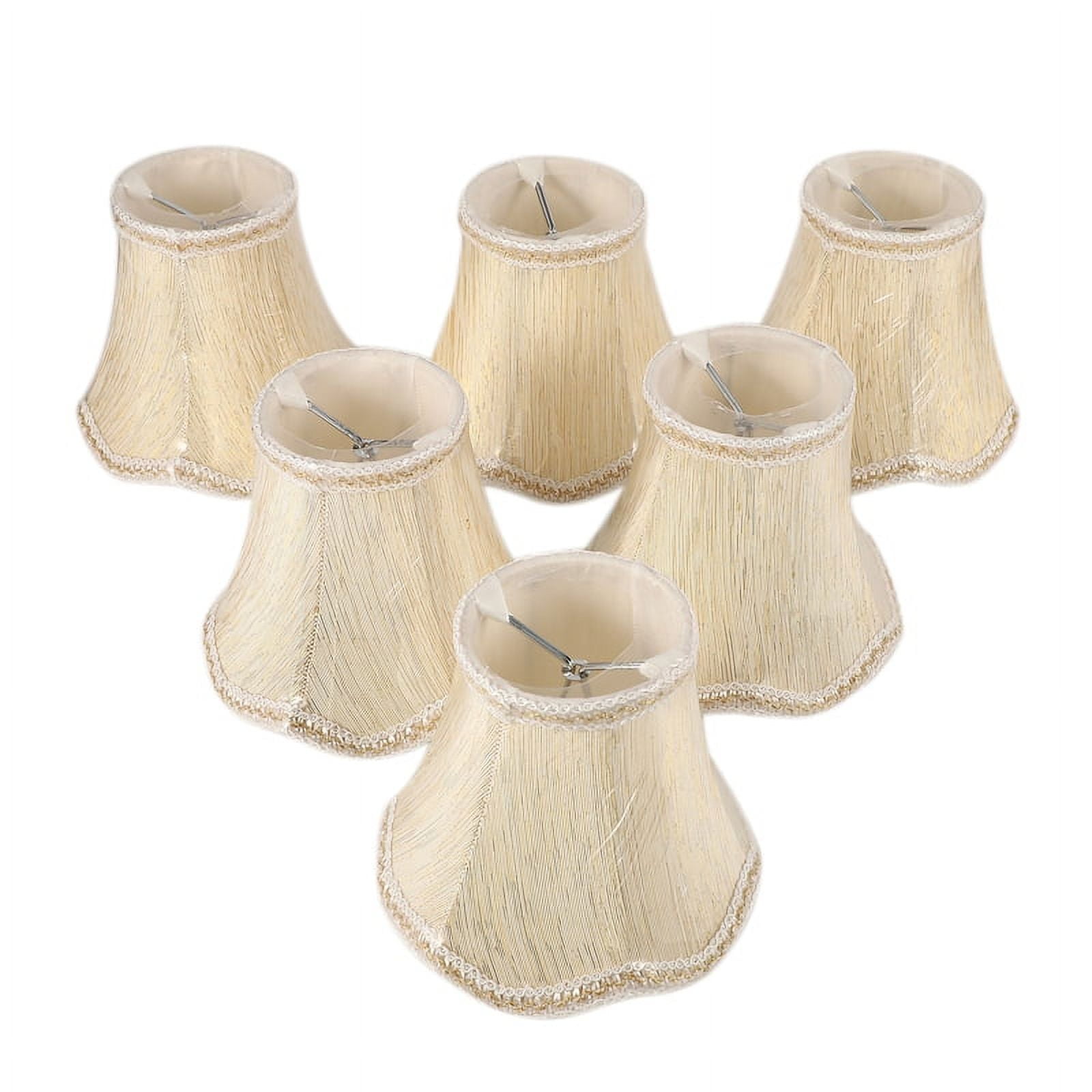 Set of 6 Chandelier Shades,ONLY for Candle Bulbs,Clip-On Lamp Shades ...