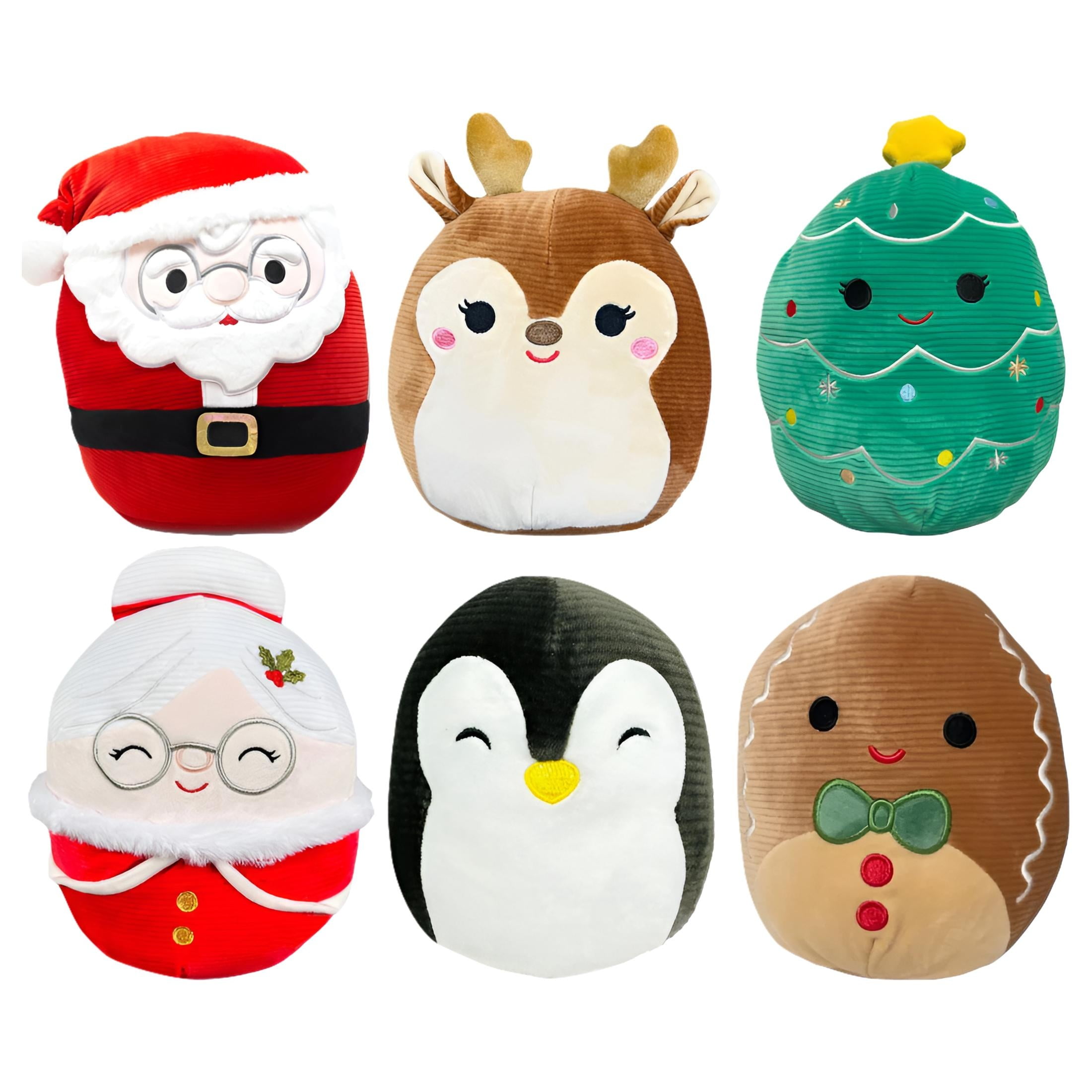 "Holiday Set of 6 Christmas Squishmallows Santa, Mrs. Claus, Reindeer ...