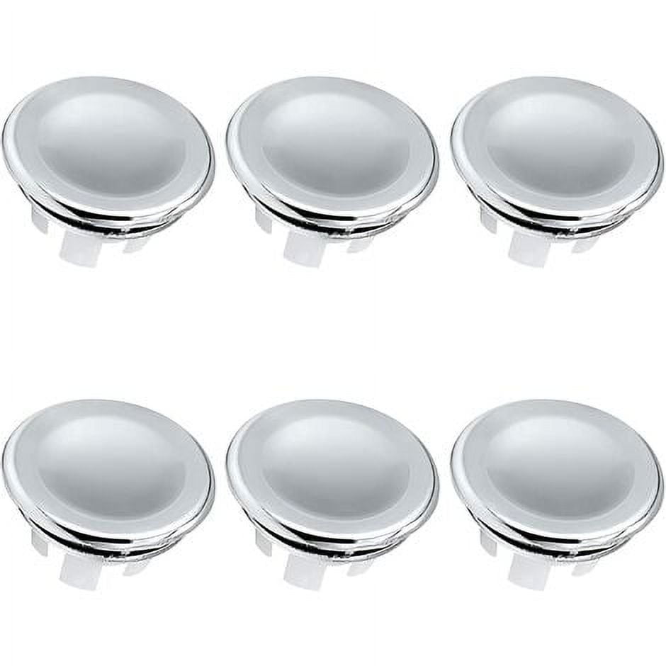 Set of 6 Chrome Overflow Stoppers Kitchen Bathroom Wash Sink Overflow ...