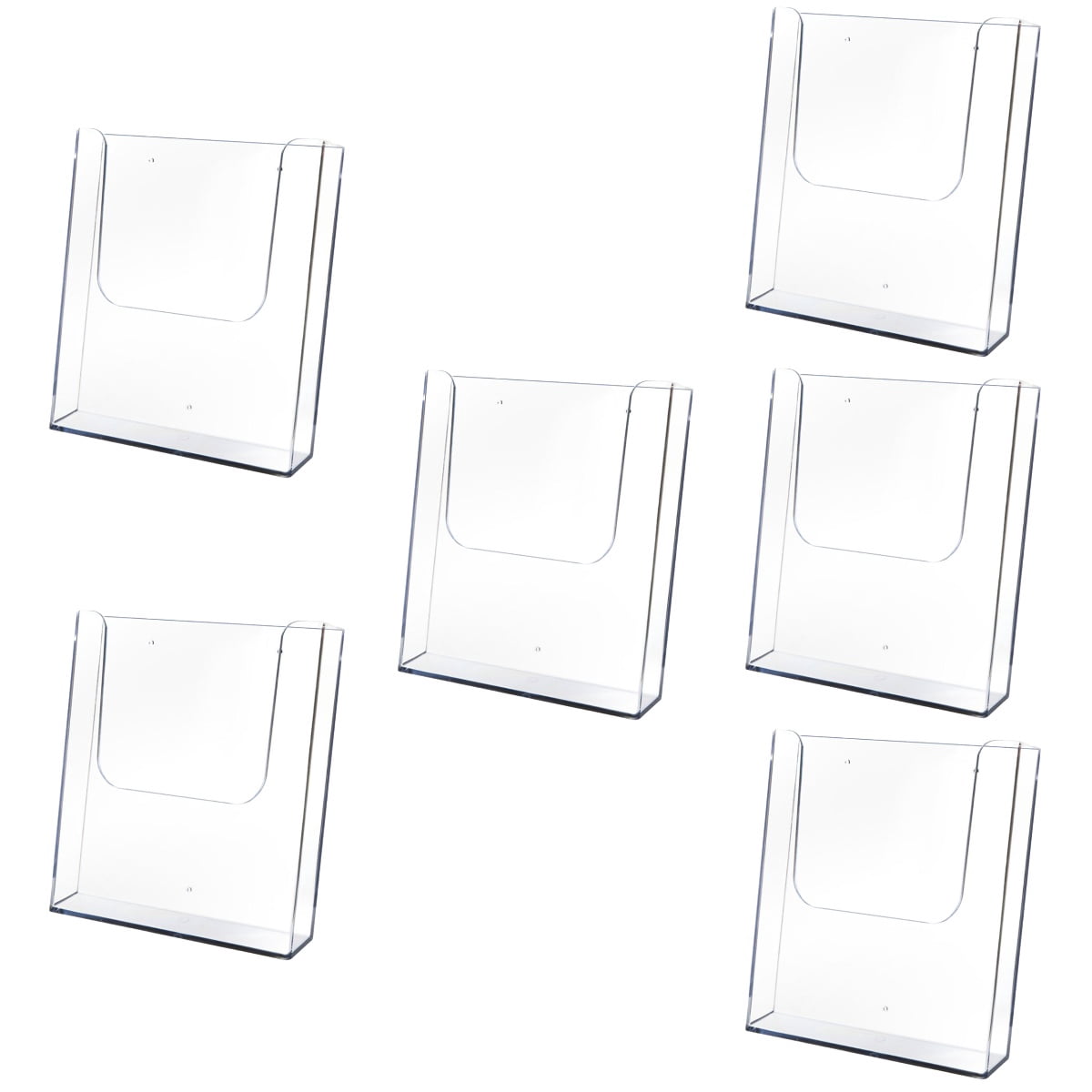 Set of 6 Clear Brochures Holder Literature Stand Wall Folder File Boxes ...