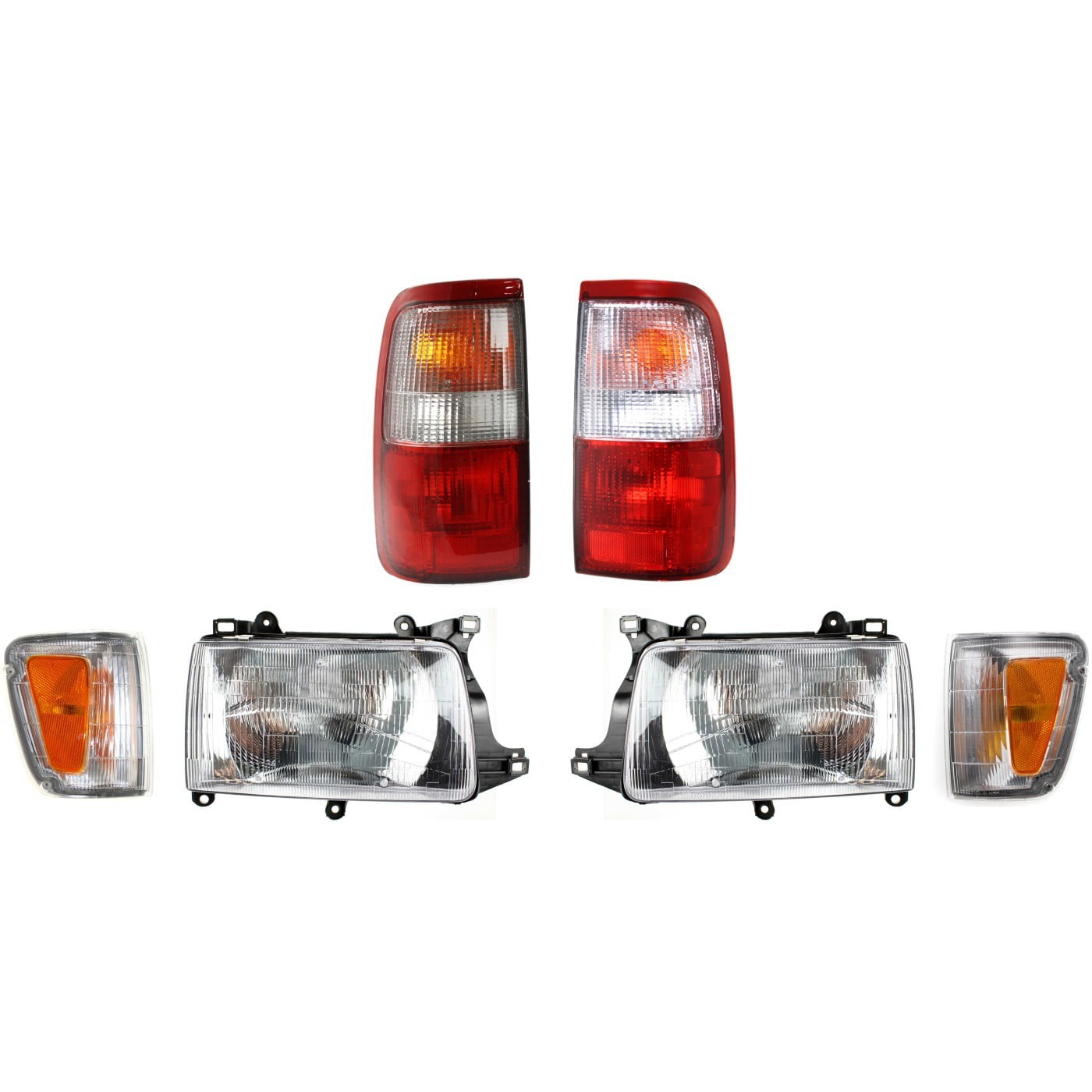 Set of 6 Corner & Head Driving Headlamps for Dual-Sided Vehicle ...