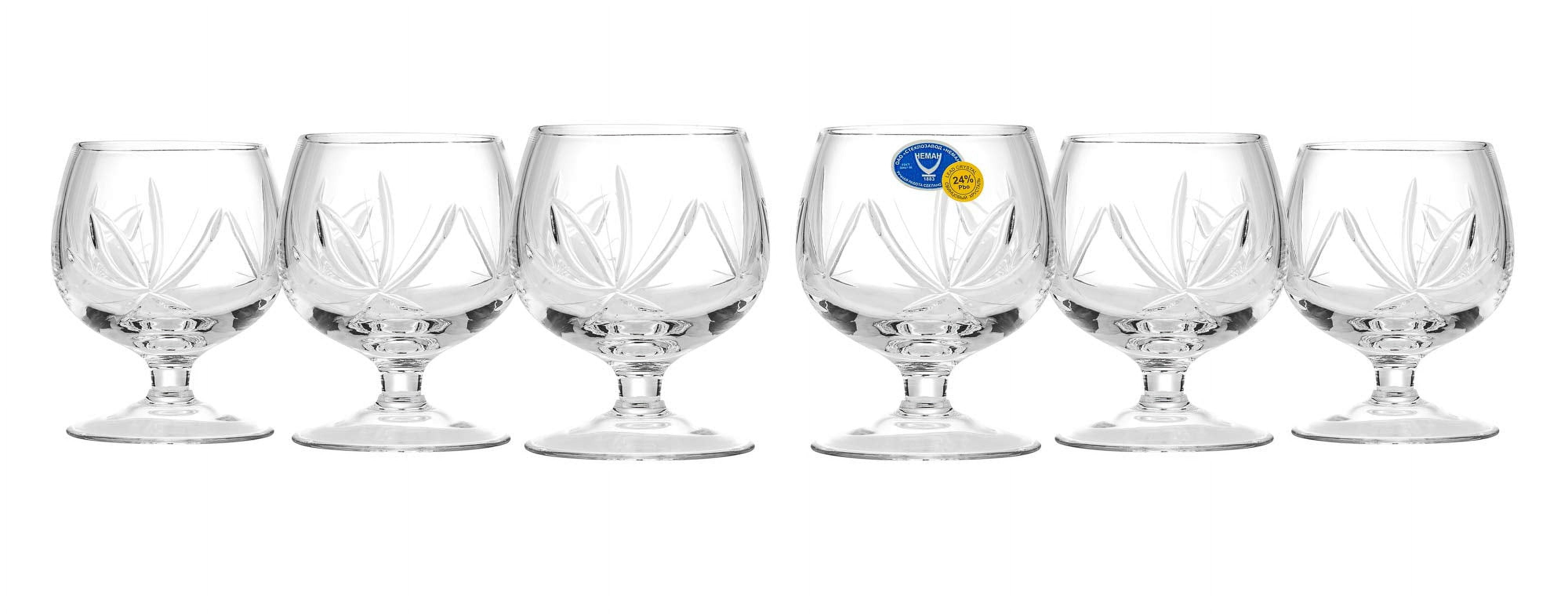 Set of 6 Crystal Brandy Glassware and Drinkware Set - 10 oz - Walmart.com
