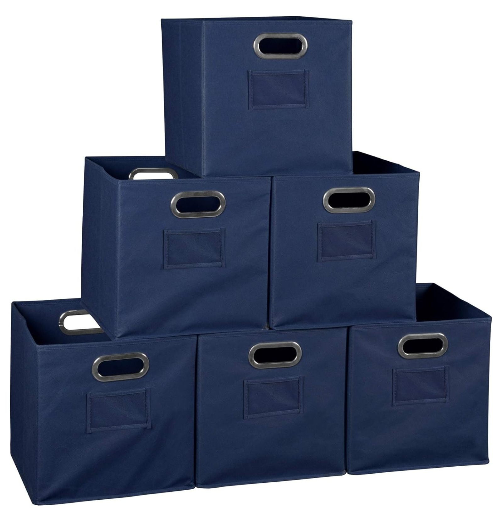 Set of 6 Cubo Foldable Fabric Bins- Blue 12" x 12" x 12" - Walmart.com