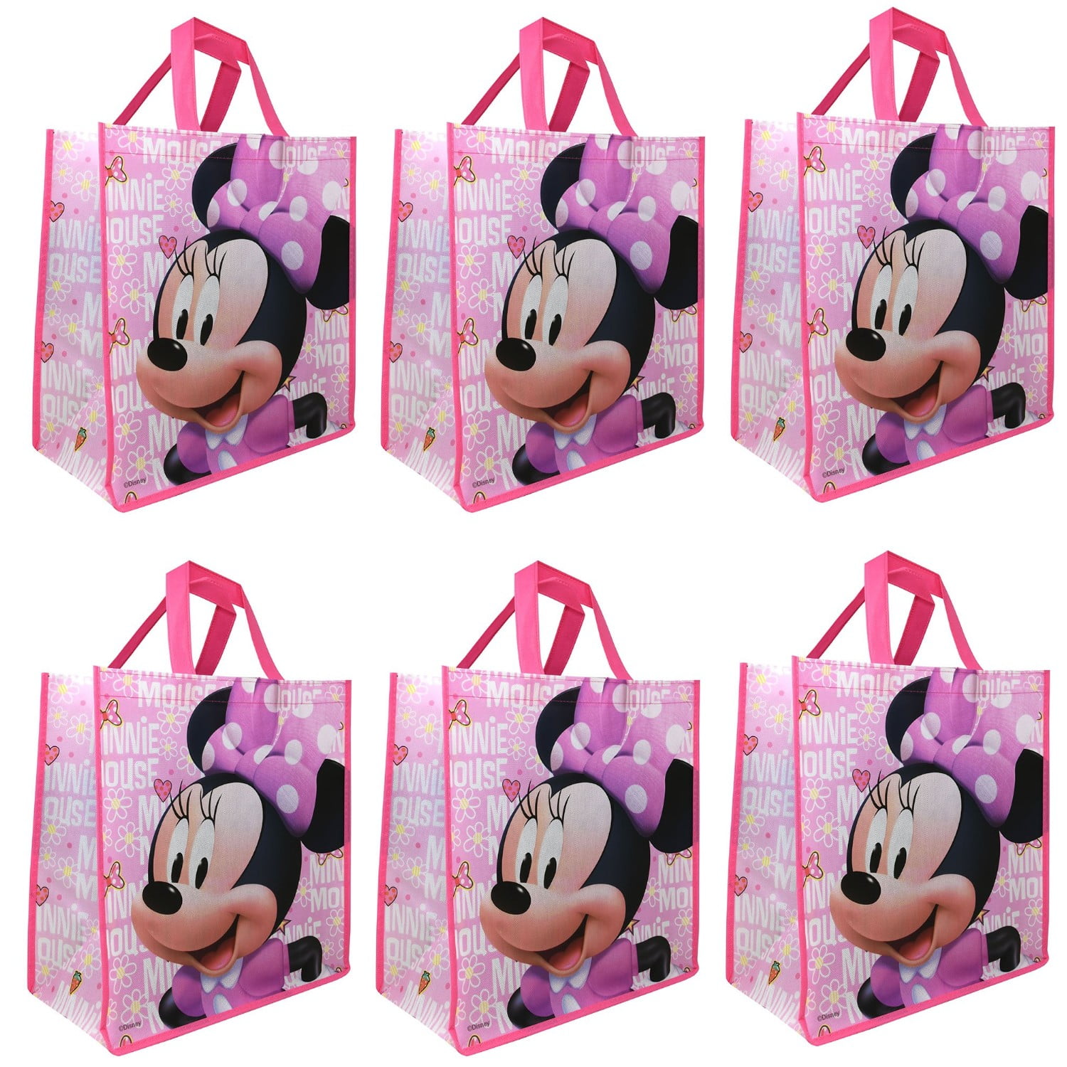Set of 6 Disney Minnie MouseTote Bags Value Bundle - Minnie Mouse ...
