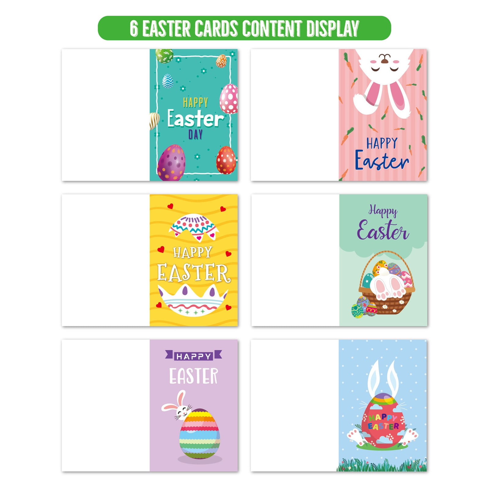 Set of 6 Easter Greeting Cards with Envelopes Celebrate Easter with ...