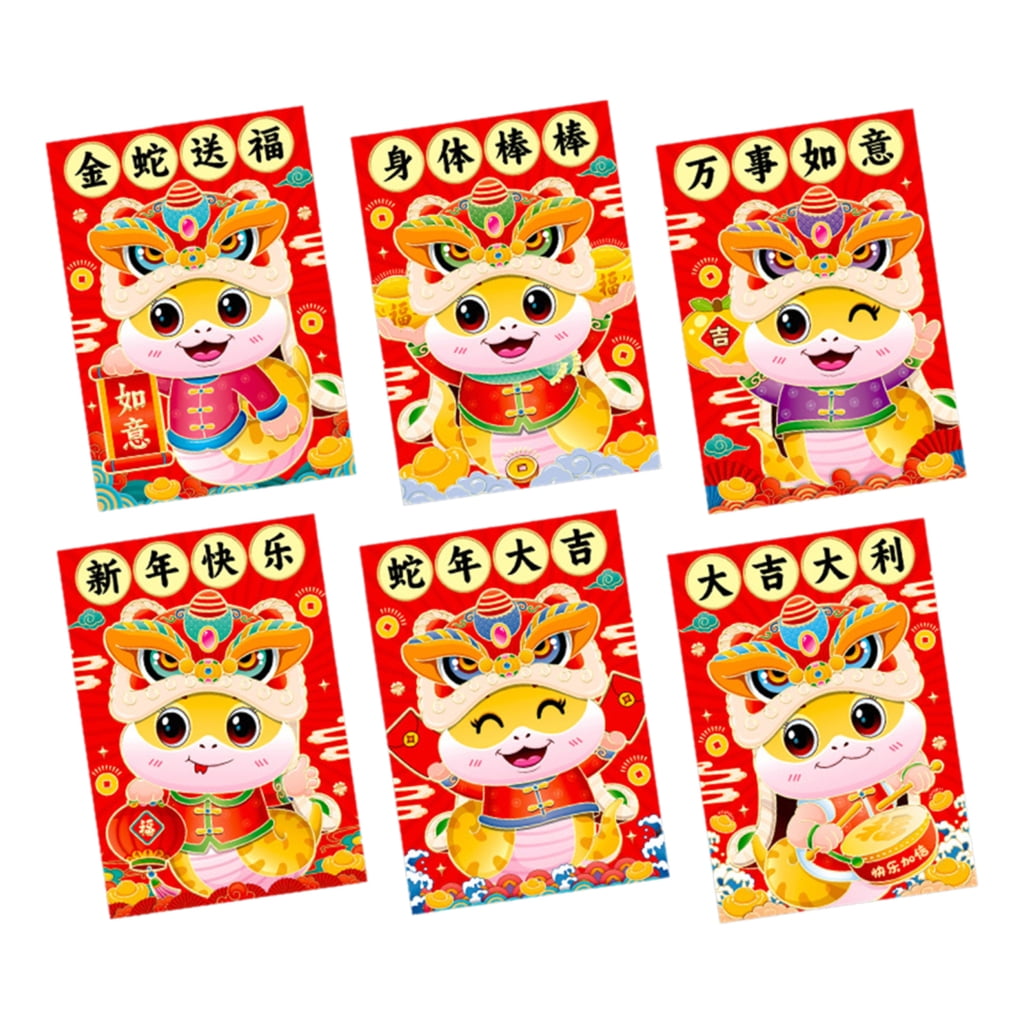 Set of 6 Festival 2025 Snake Year Money Packet Luxurious Feel 2025 ...
