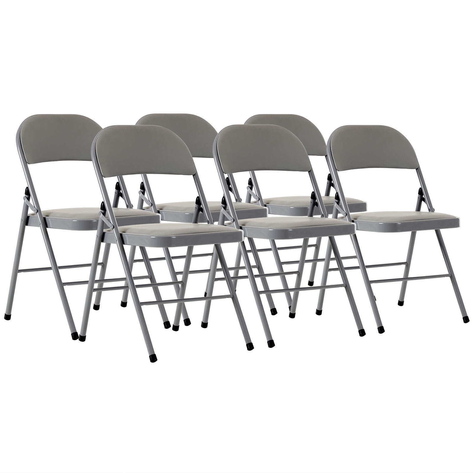Set of 6 Folding Chairs with Padded Cushion for Parties and Weddings ...