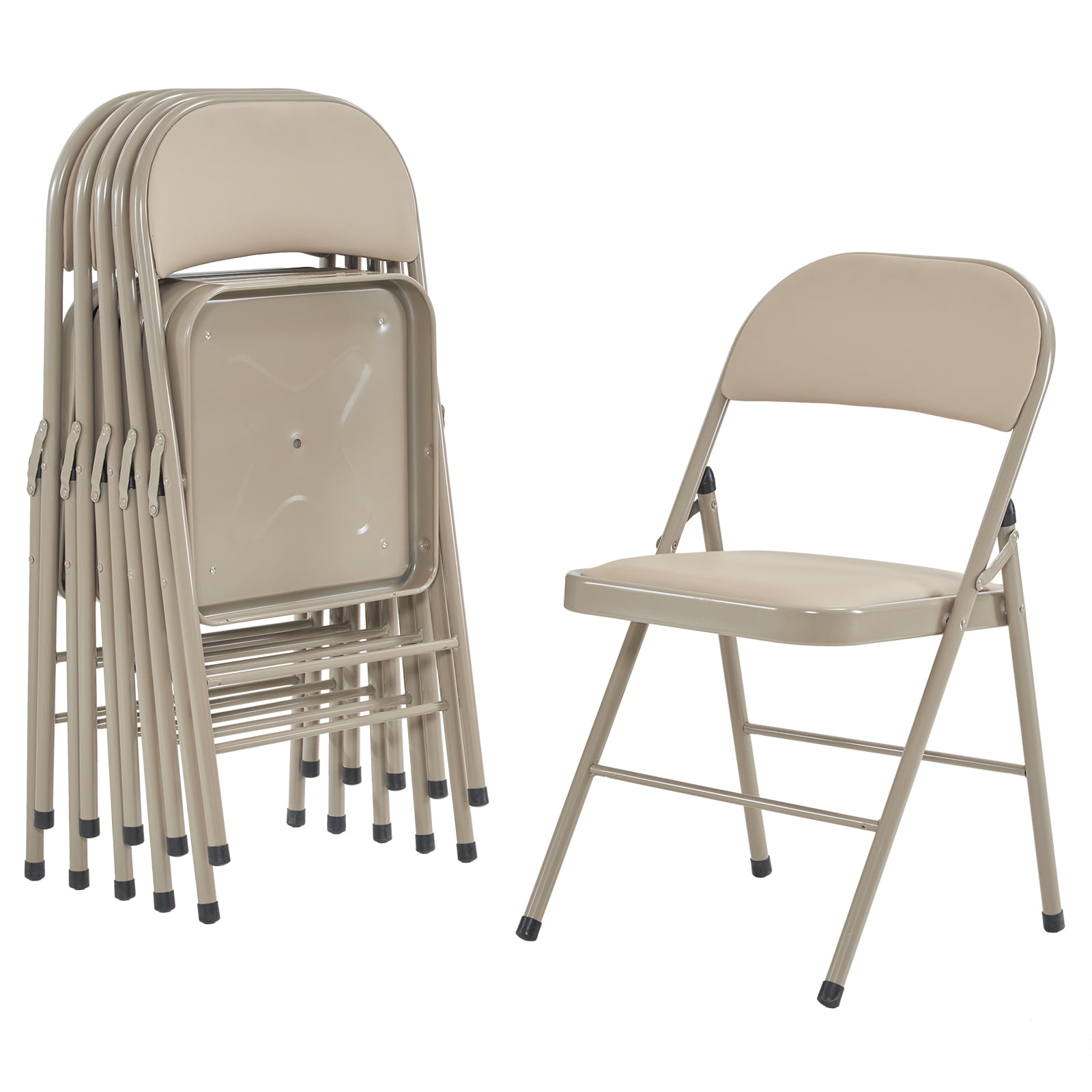 Set of 6 Folding Chairs with Padded Cushion for Parties and Weddings ...