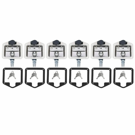 Set of 6 Folding T-handle Tool Box Lock RV Door Latch w/ 12 Keys ...