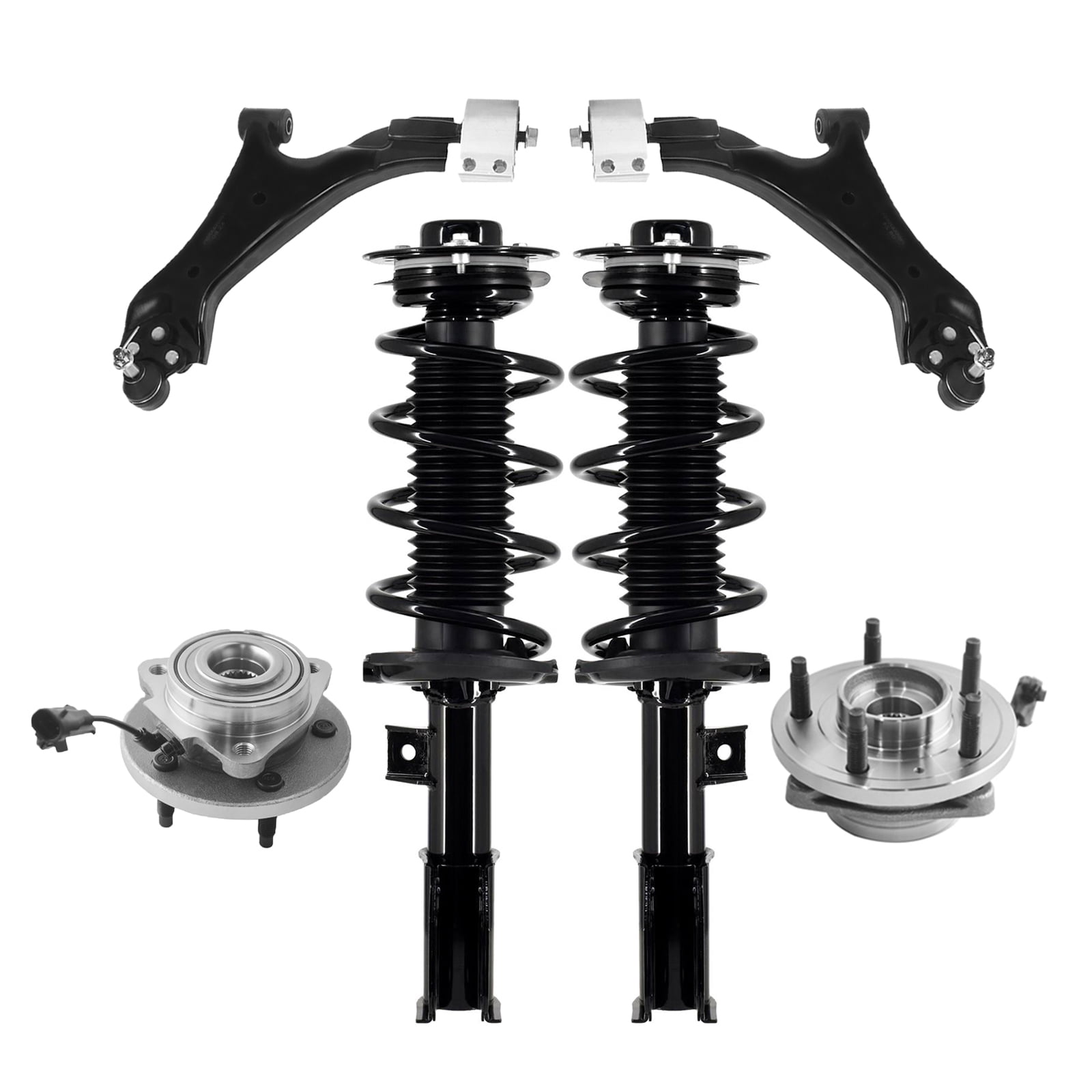 Set of 6 Front Lower Control Arm Ball Joint-Wheel Hub Bearing Assembly ...