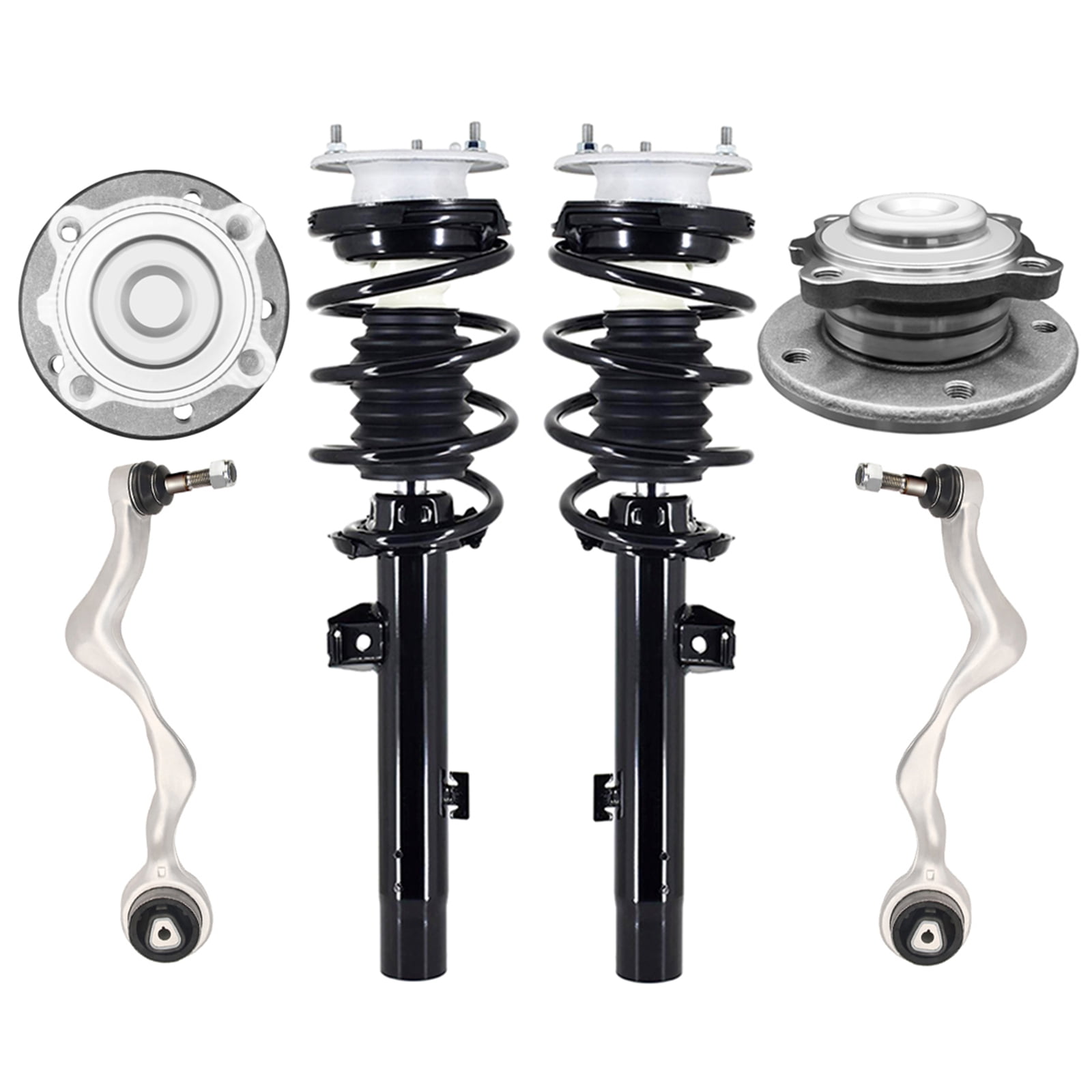 Set of 6 Front Lower Forward Control Arm Ball Joint-Wheel Hub Bearing ...