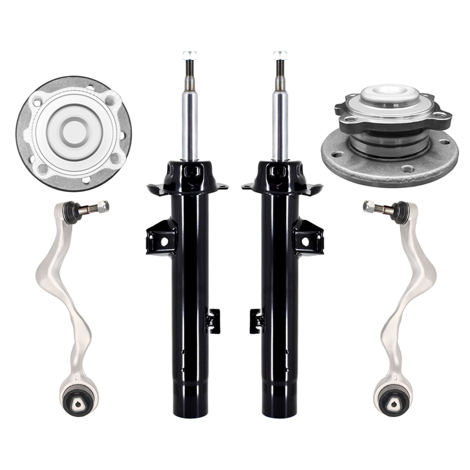 Set of 6 Front Lower Forward Control Arm Ball Joint-Wheel Hub Bearing ...
