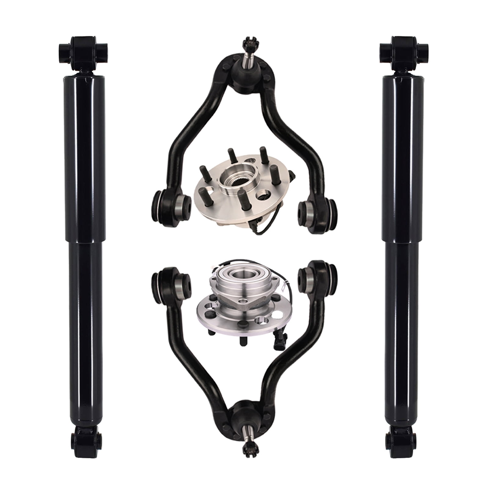 Set of 6 Front Upper Control Arm Ball Joint-Wheel Hub Bearing Assembly ...