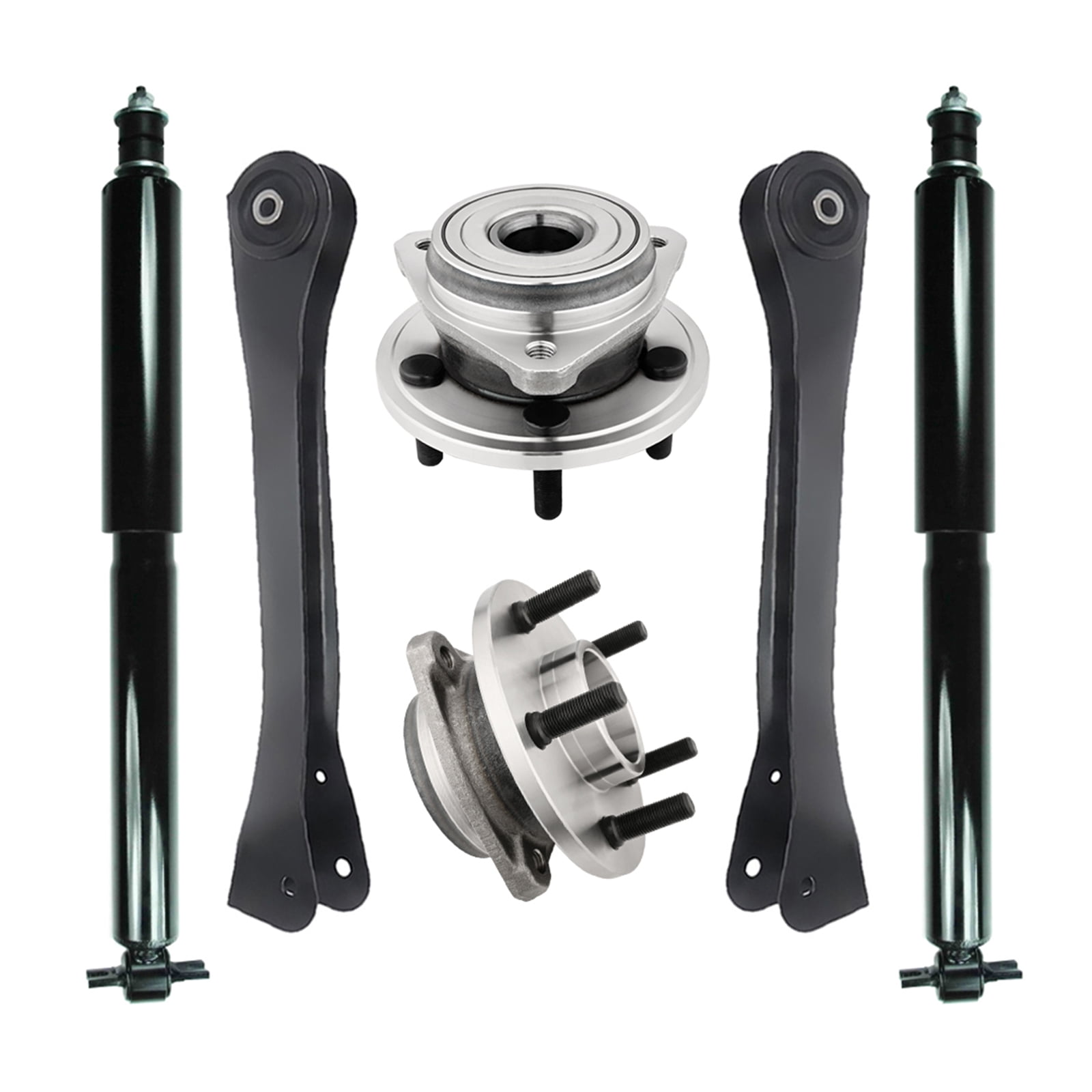 Set of 6 Front Upper Control Arm-Wheel Hub Bearing Assembly-Shock ...