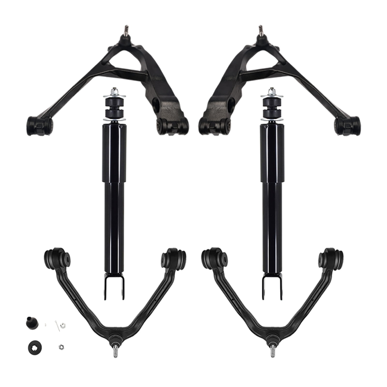 Set of 6 Front Upper and Lower Control Arm Ball Joint-Shock Absorber ...