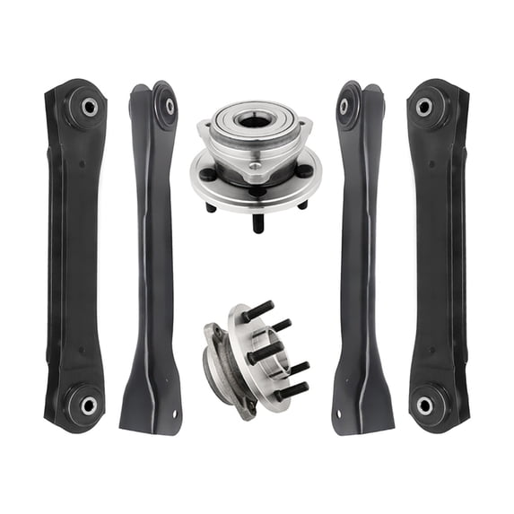 Set of 6 Front Upper and Lower Control Arm-Wheel Hub Bearing Assembly ...