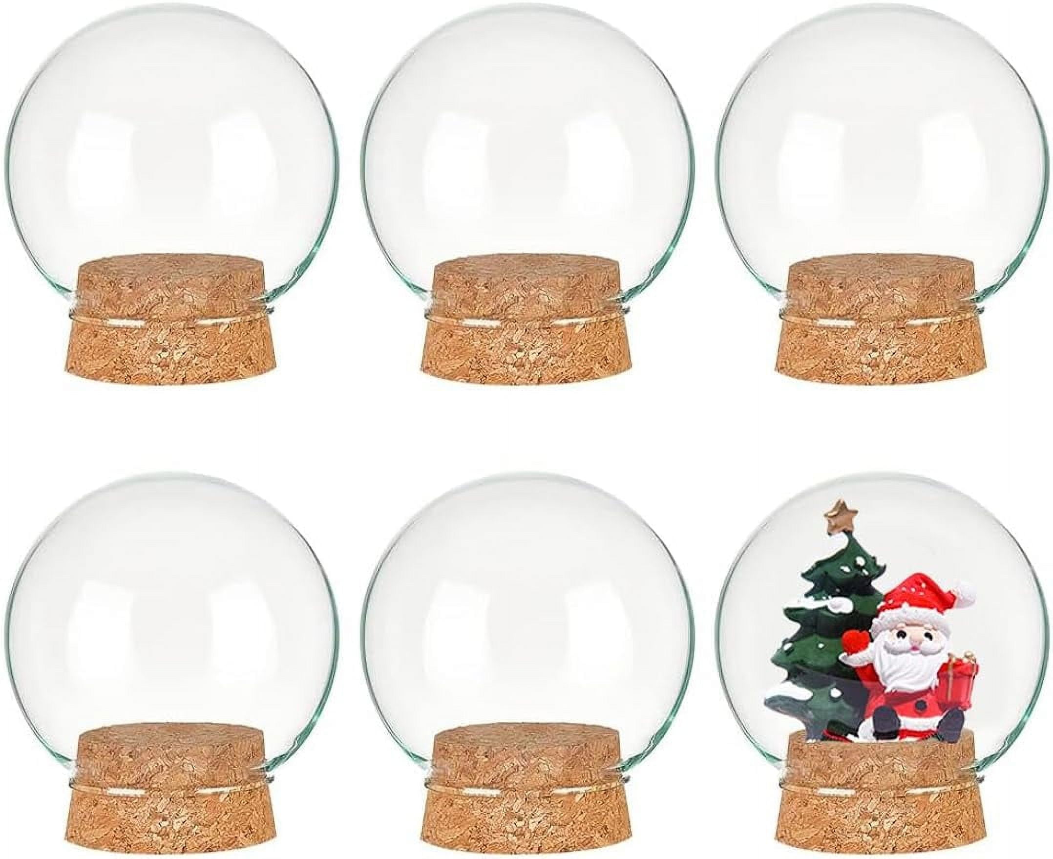 Set of 6 Glass Dome Lid Decorative Display Jars 2.5x2.7" Bell Shaped ...