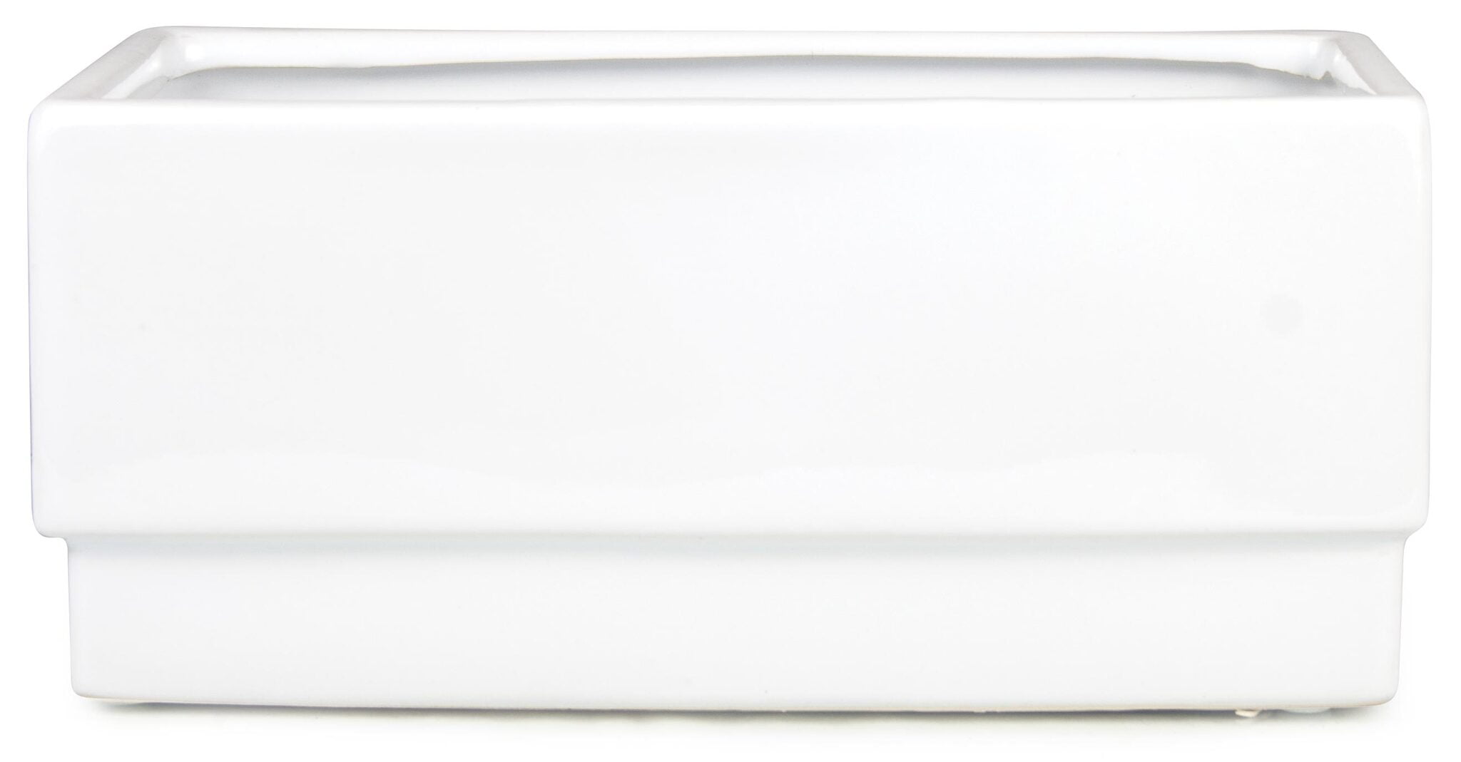 Set of 6 Glazed White Rectangular Planter - Walmart.com