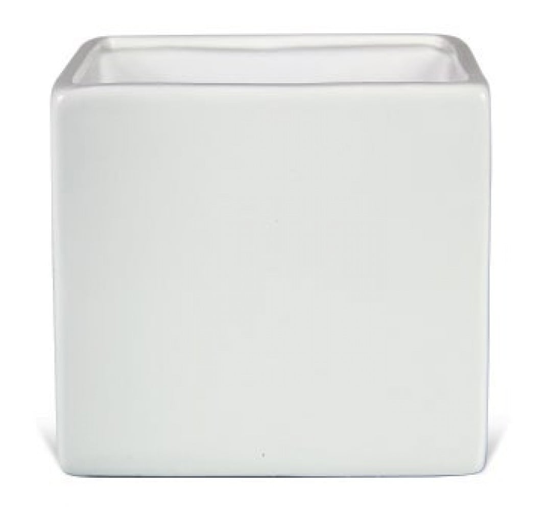 Set of 6 Glazed White Square Planter - Walmart.com