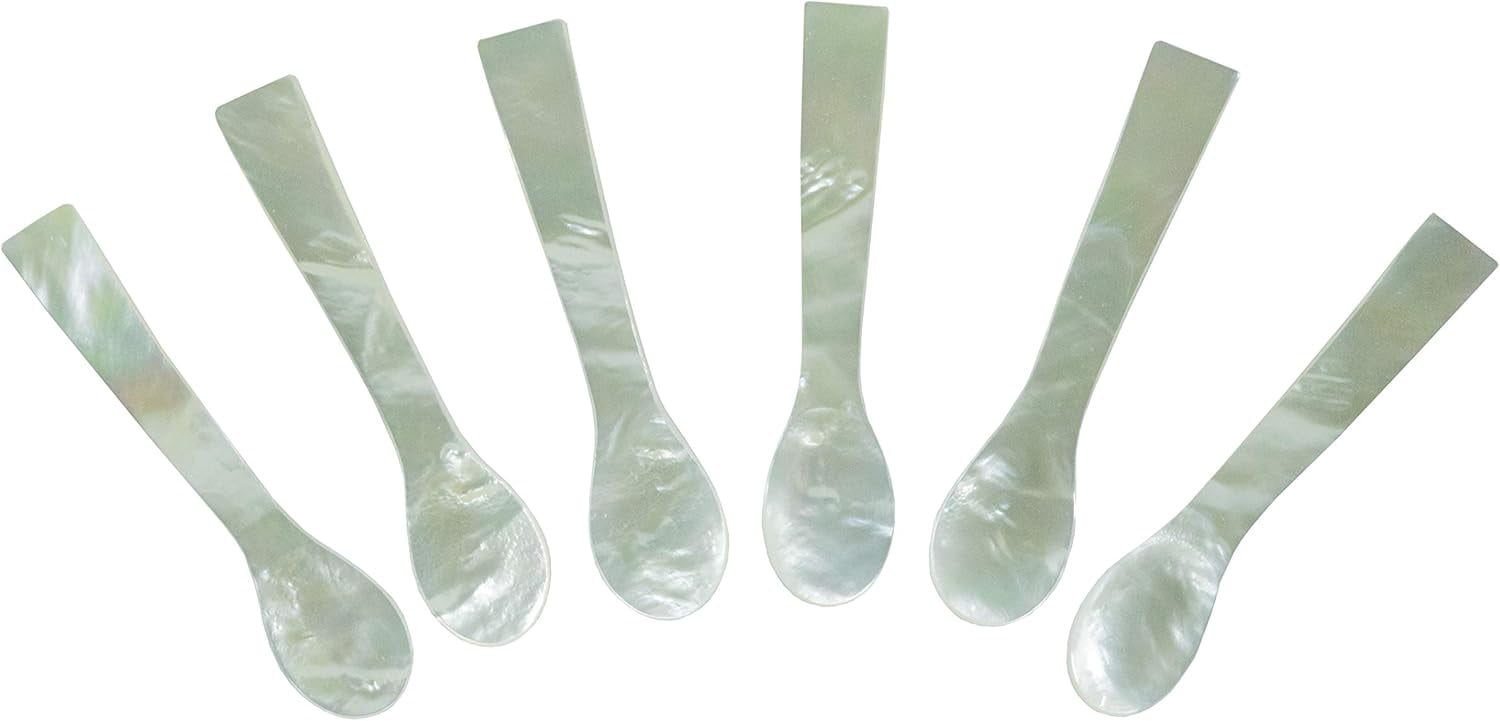 Set of 6 Handcrafted Mother of Pearl Caviar Spoons (6 QTY, 4 Inches ...