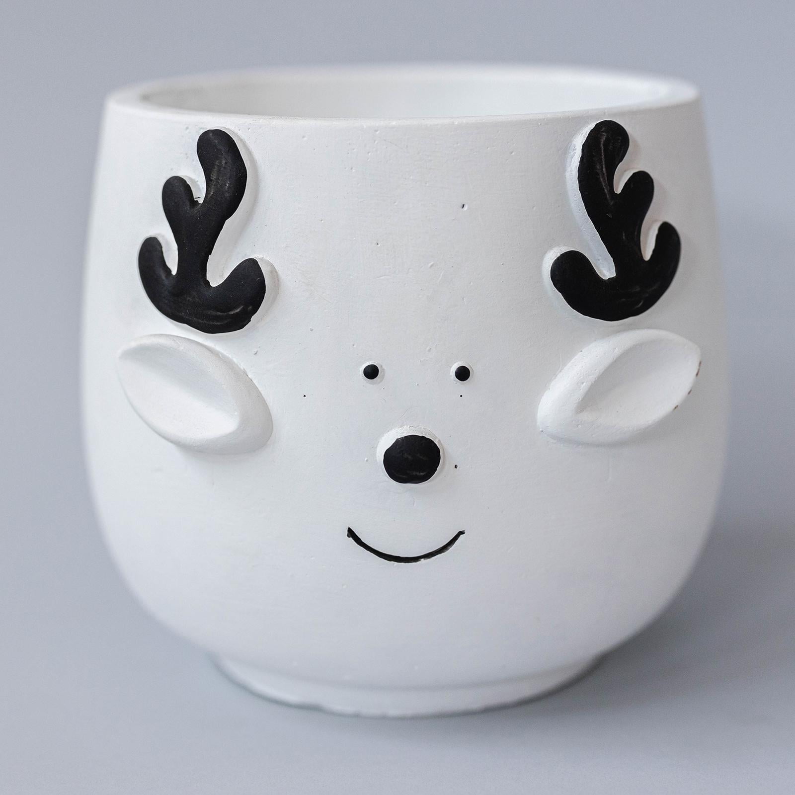 Set of 6 Happy Reindeer Face Planter - Walmart.com