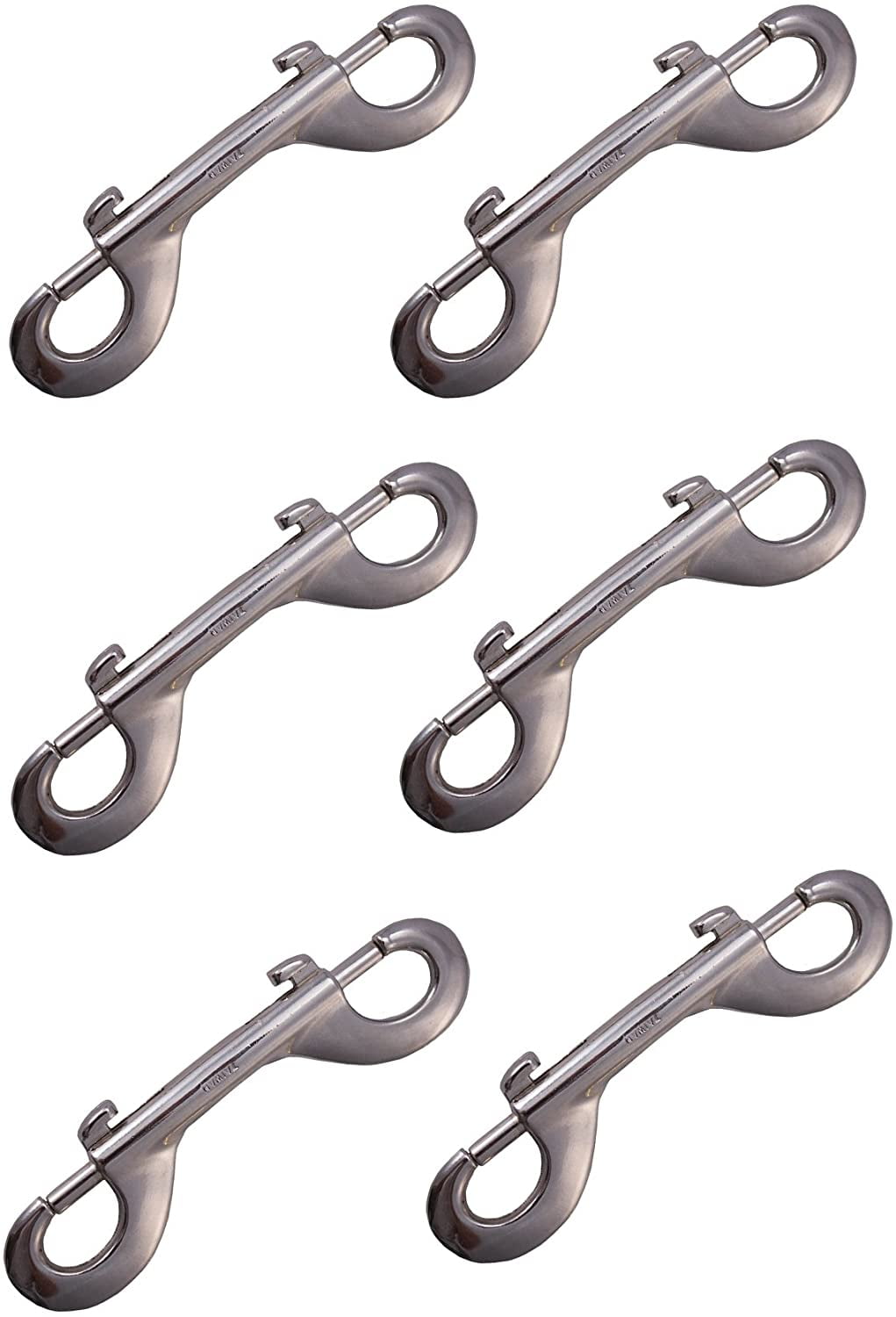 Set of 6 Heavy Duty Nickel Plated 4” Double Ended Bolt Snaps - Designed ...