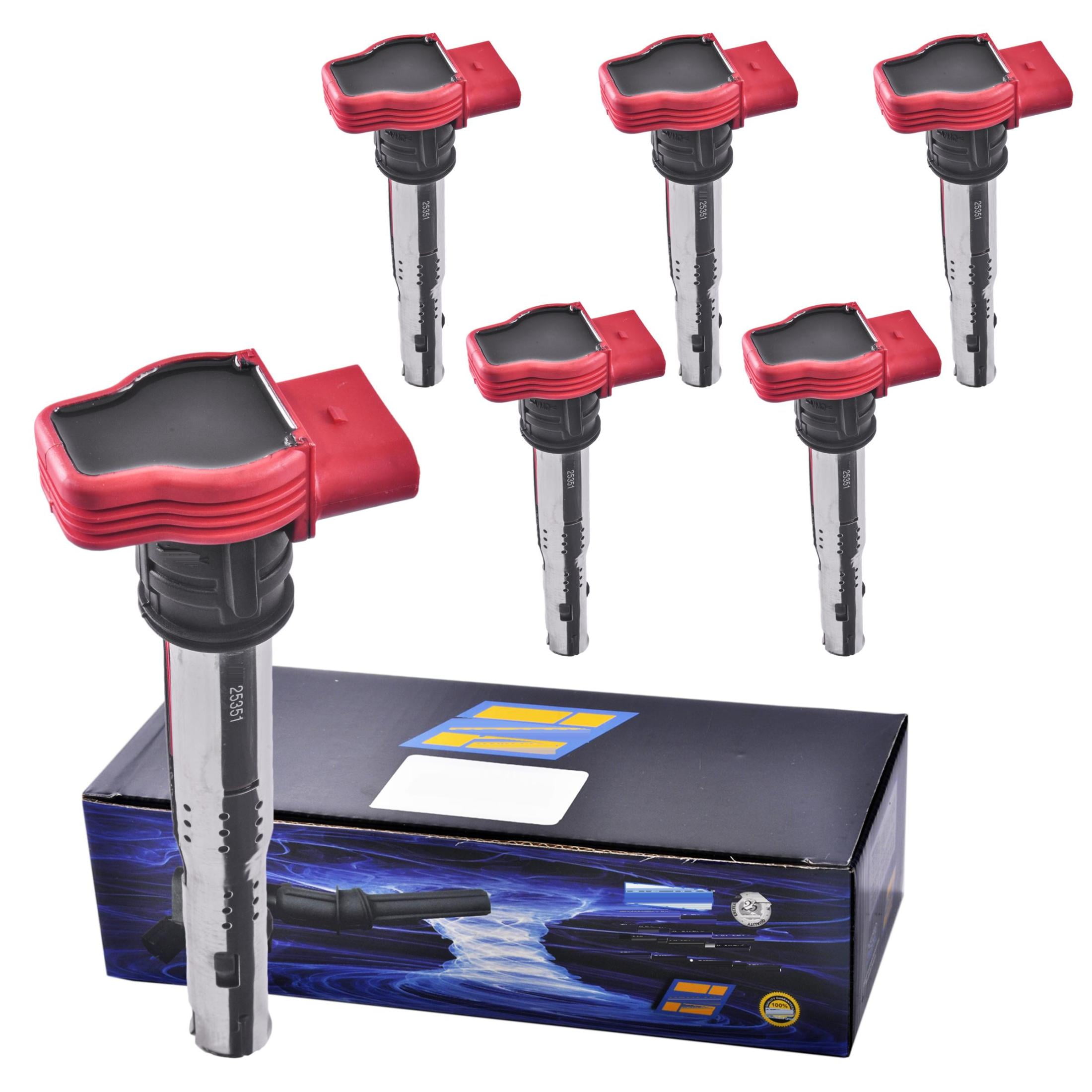 Set of 6 Herko Direct Ignition Coil B156 for Audi Volkswagen Porsche ...