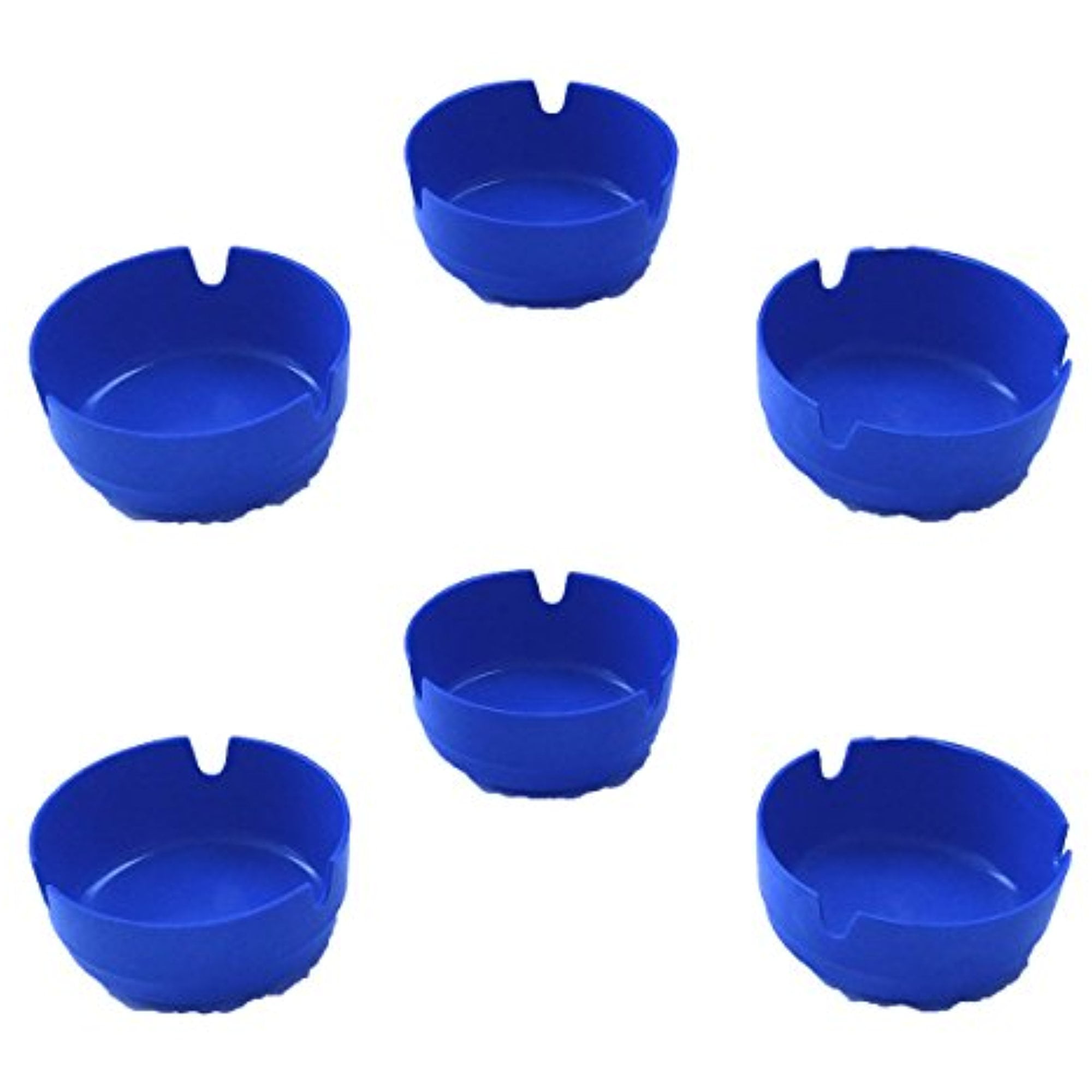Set of 6 Home Brand 3" Blue Round Ashtrays - Walmart.com