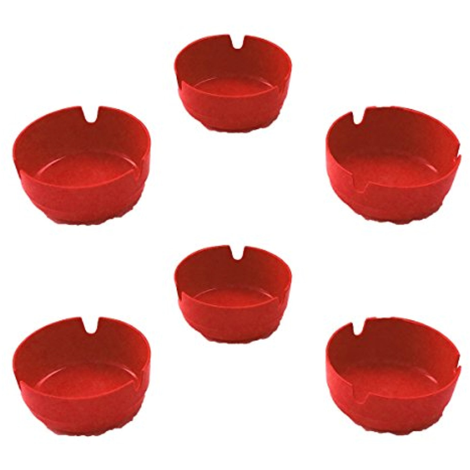 Set of 6 Home Brand 3" Red Round Ashtrays - Walmart.com