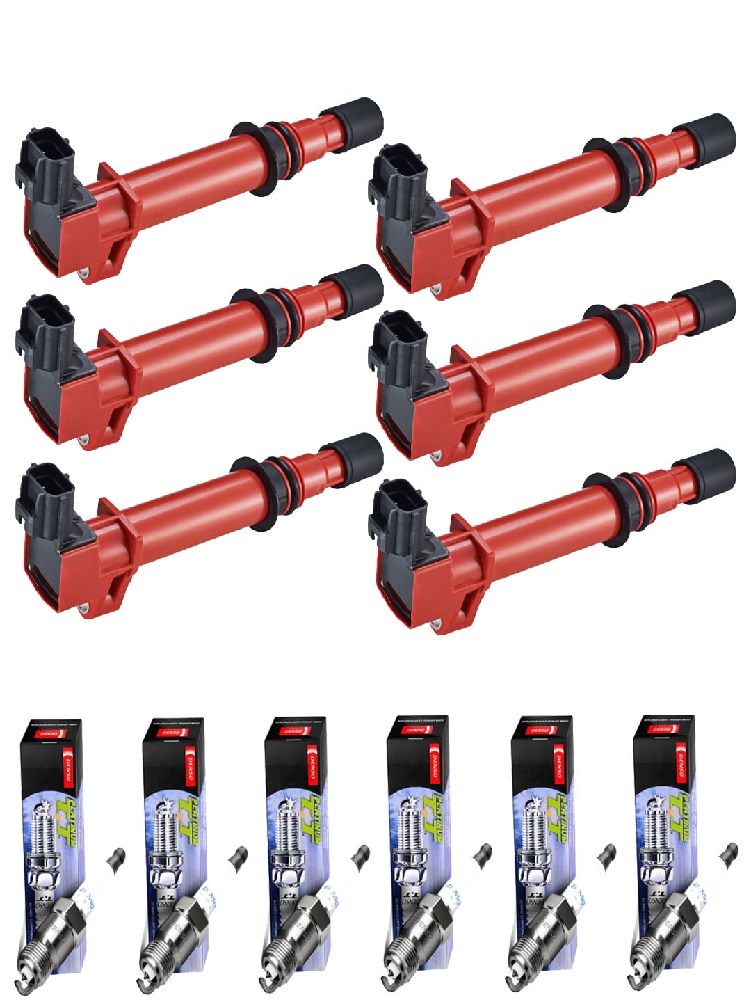 Set of 6 ISA Energy Ignition Coils and 6 Spark Plug Compatible with ...