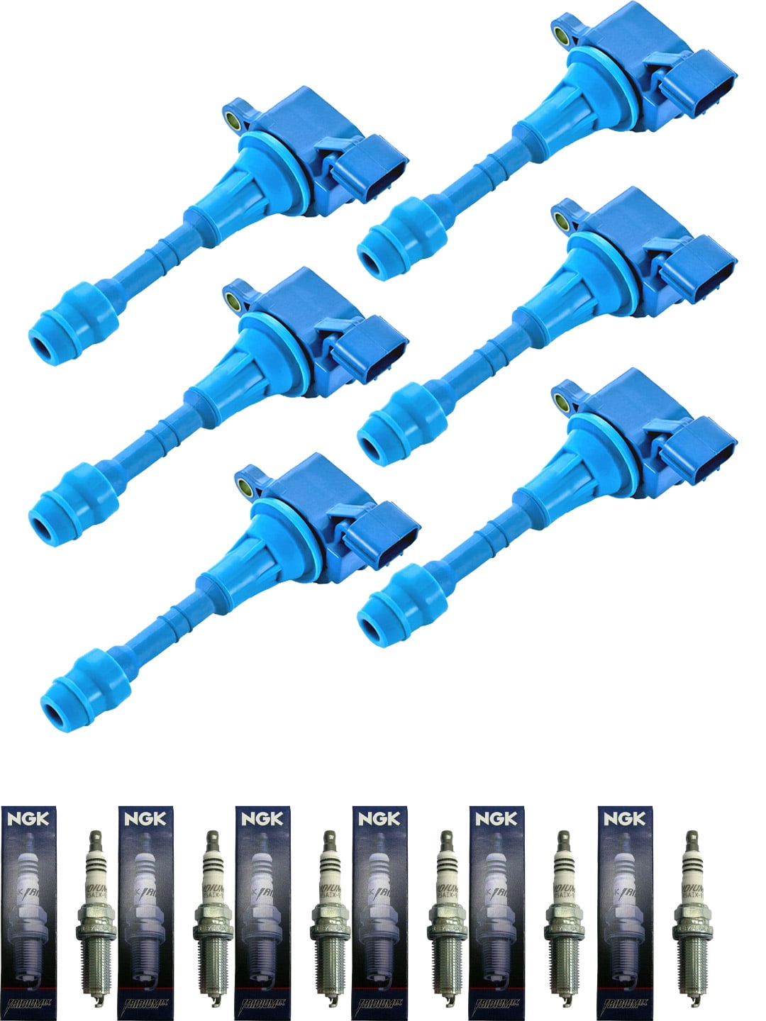 Set of 6 ISA High Performance Ignition Coils and 6 NGK Spark Plugs ...
