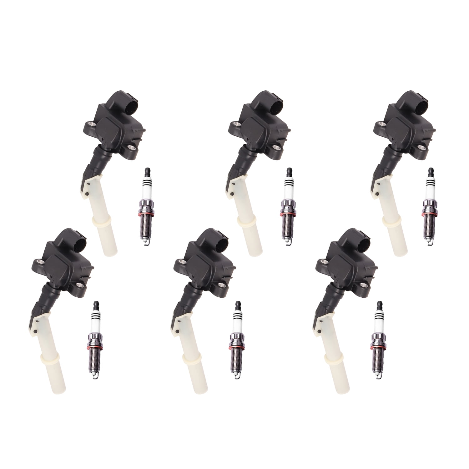 Set of 6 ISA Ignition Coil & 6 Double Iridium Spark Plug for 2012-2016 Mercedes-Benz E350 C300 ...