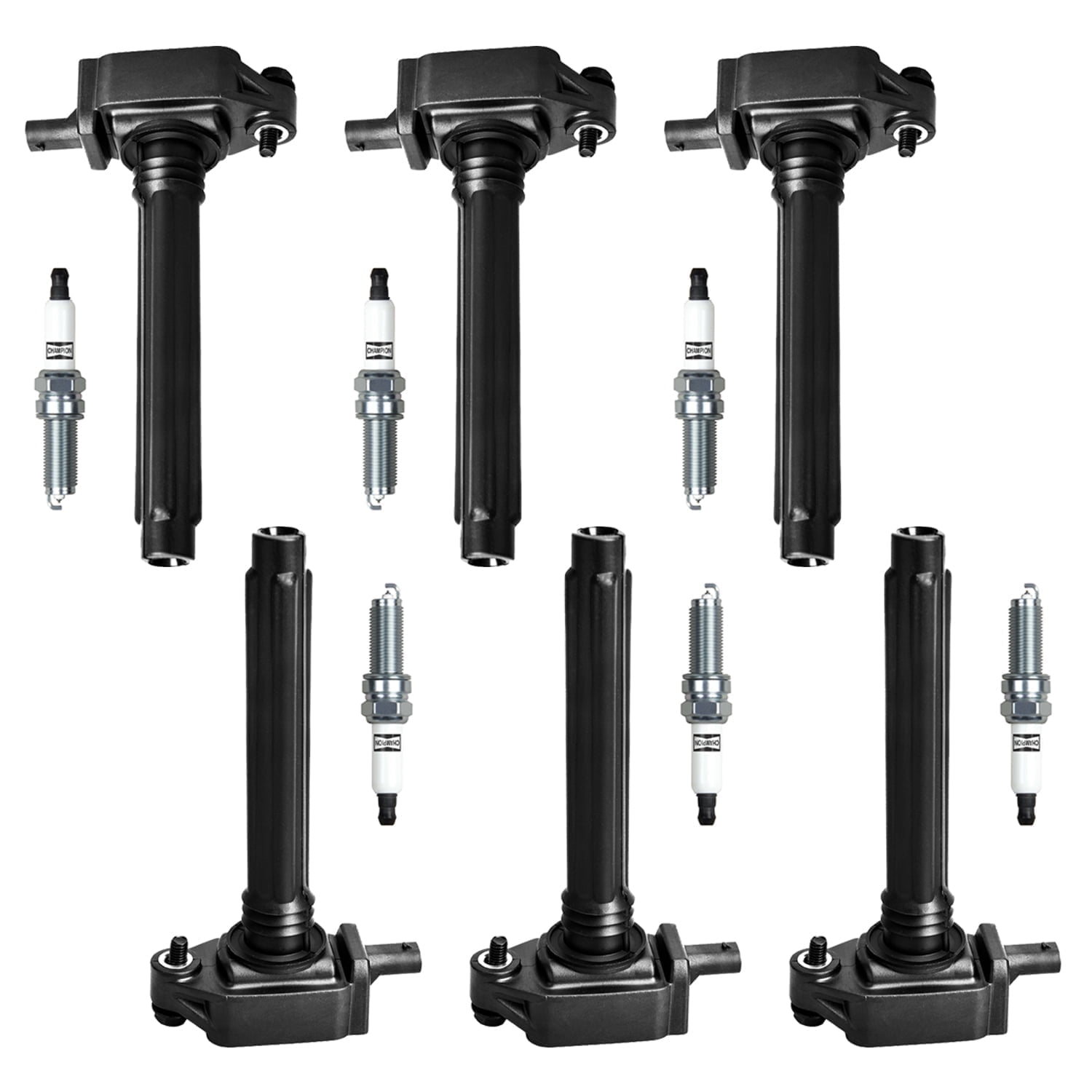 ISA Ignition Coils & Champion Spark Plugs Engine Car Kit for Chrysler ...