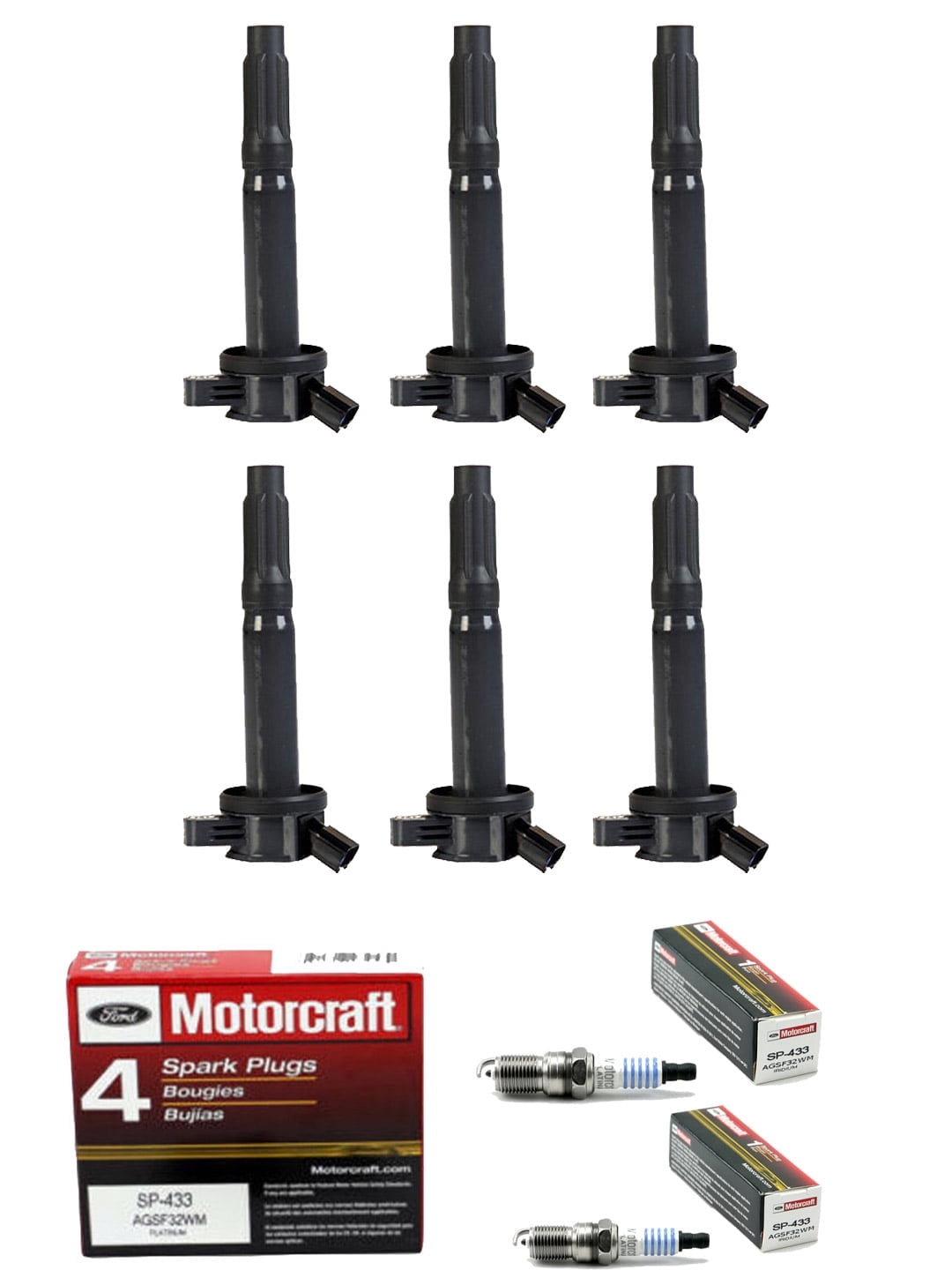 ISA Ignition Coils & Motorcraft Spark Plugs Kit Compatible with 2008 ...