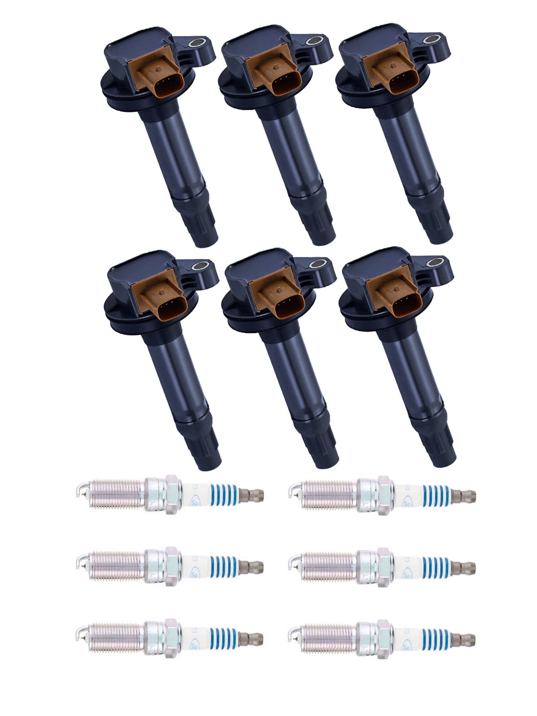 Set of 6 ISA Ignition Coils and 6 Motorcraft Spark Plugs Compatible ...