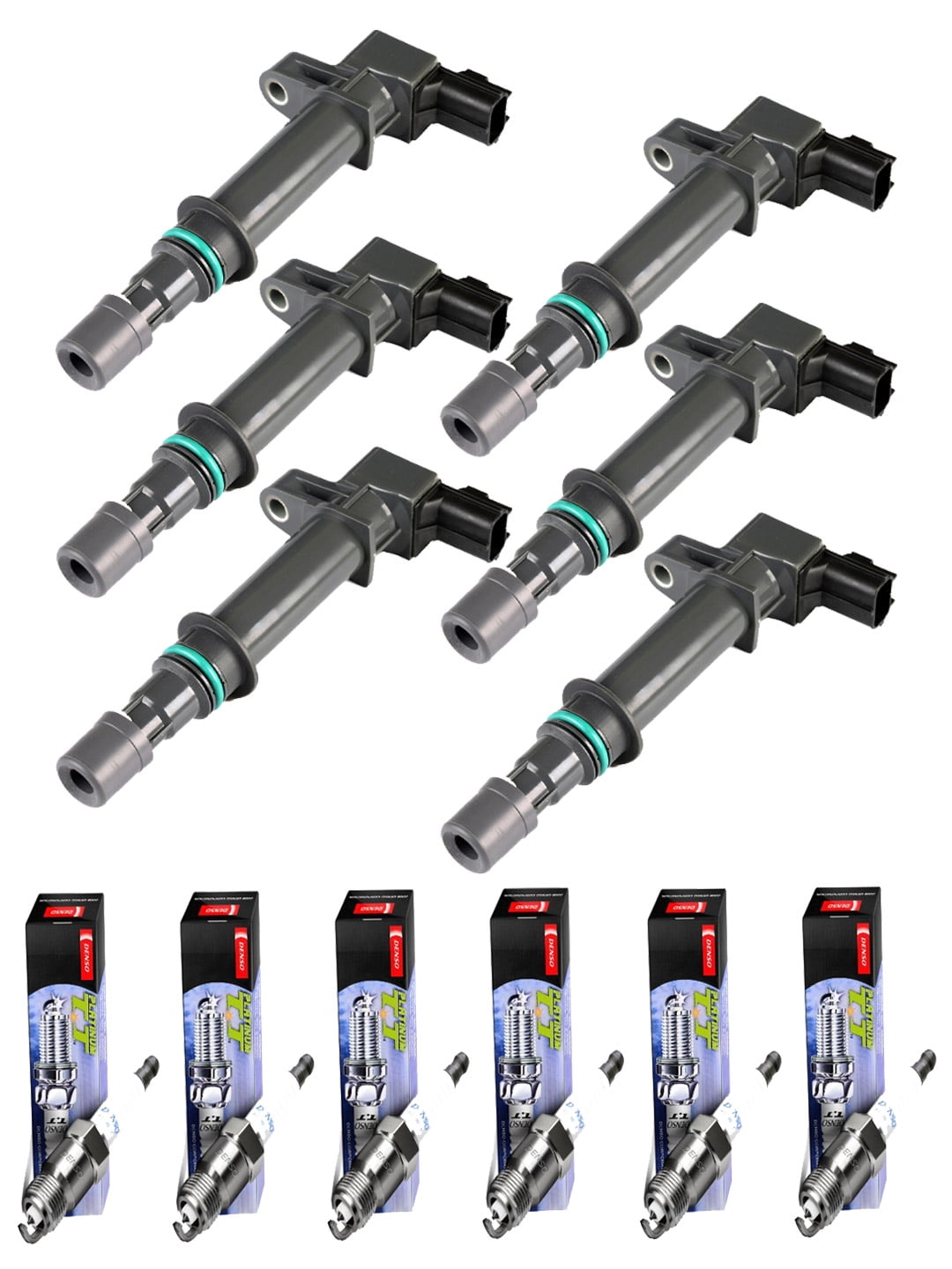 Set of 6 ISA Ignition Coils and 6 Spark Plug Compatible with 2002-2008 ...