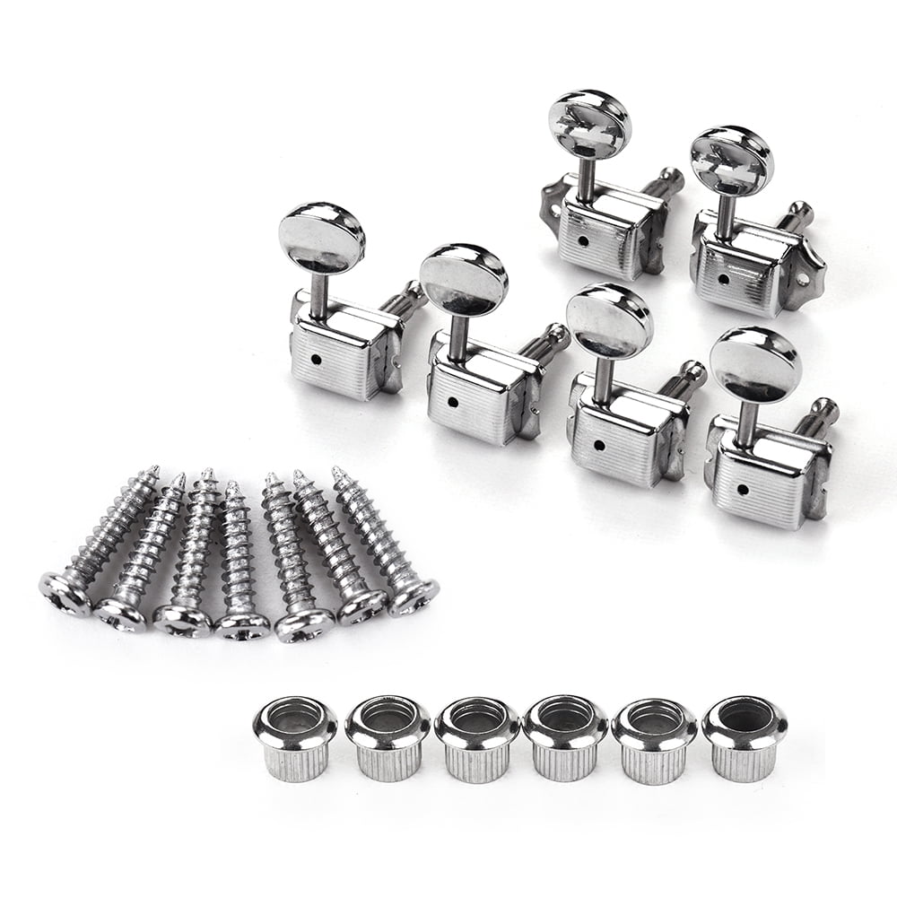 Set of 6 In-Line Semi-Closed Locking Tuners Tuning Pegs Machine Heads ...