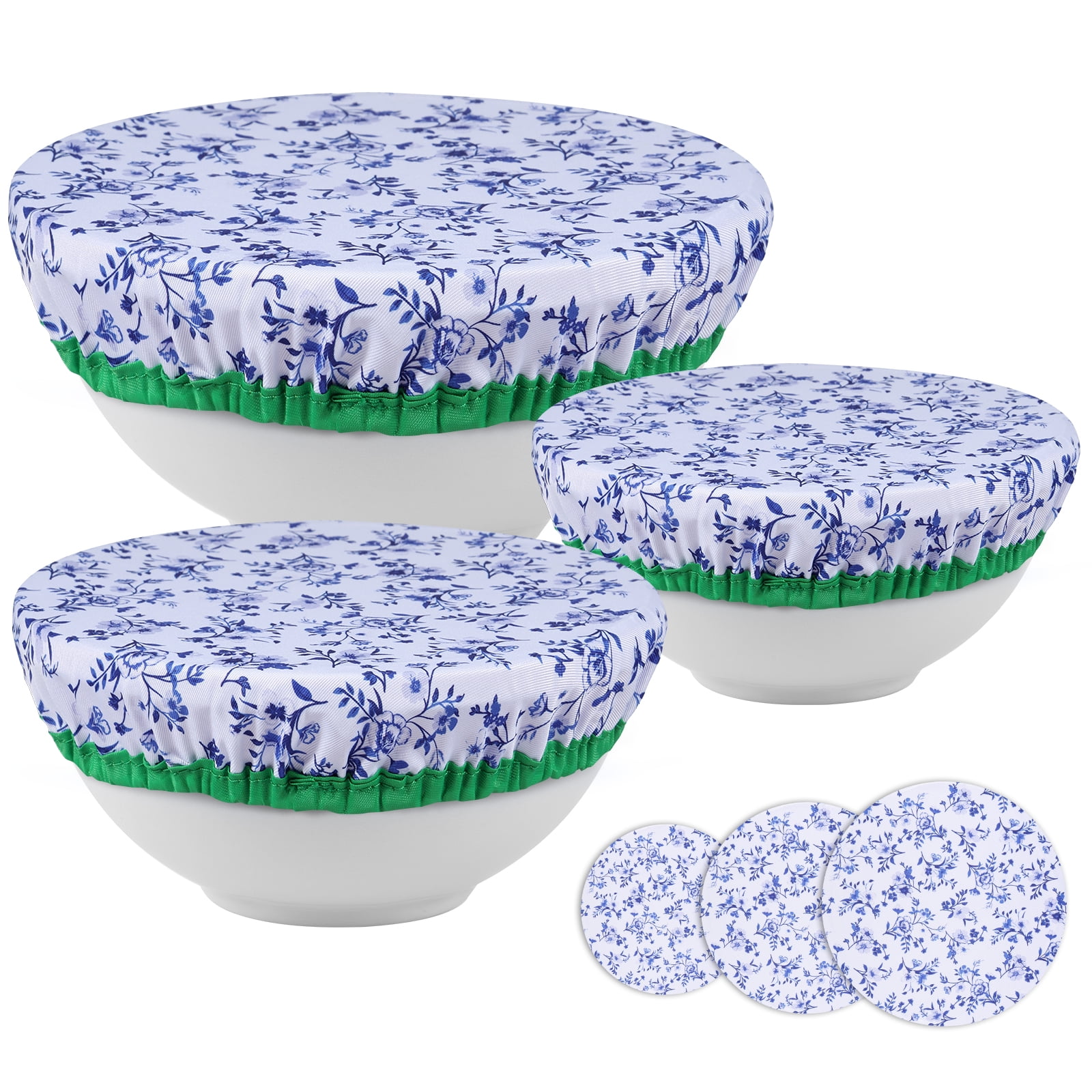 Set of 6 Lids Sizes Organic Reusable Bowl Covers Elastic Bowl Cover ...