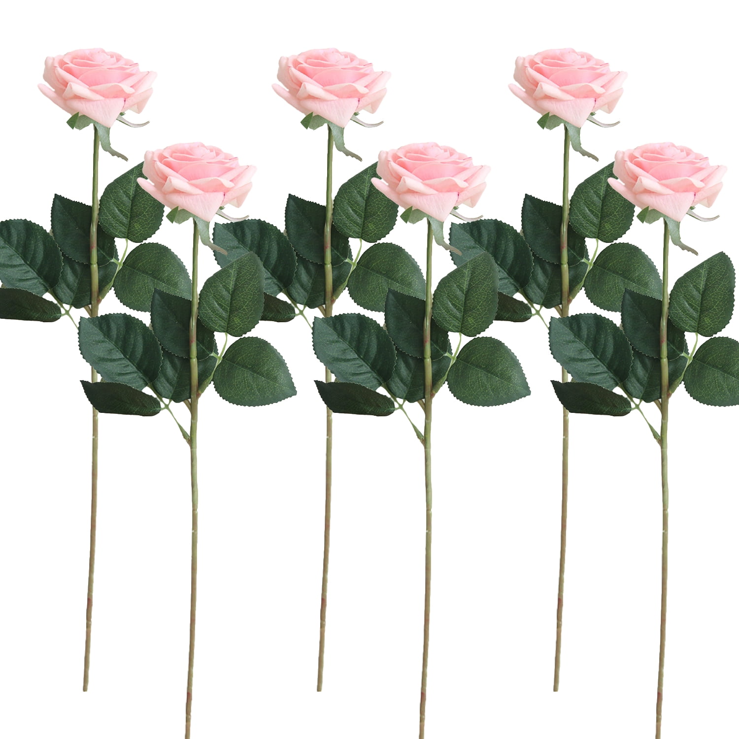 Set of 6 Lifelike Artificial Rose Flower Stems with Realistic Touch ...