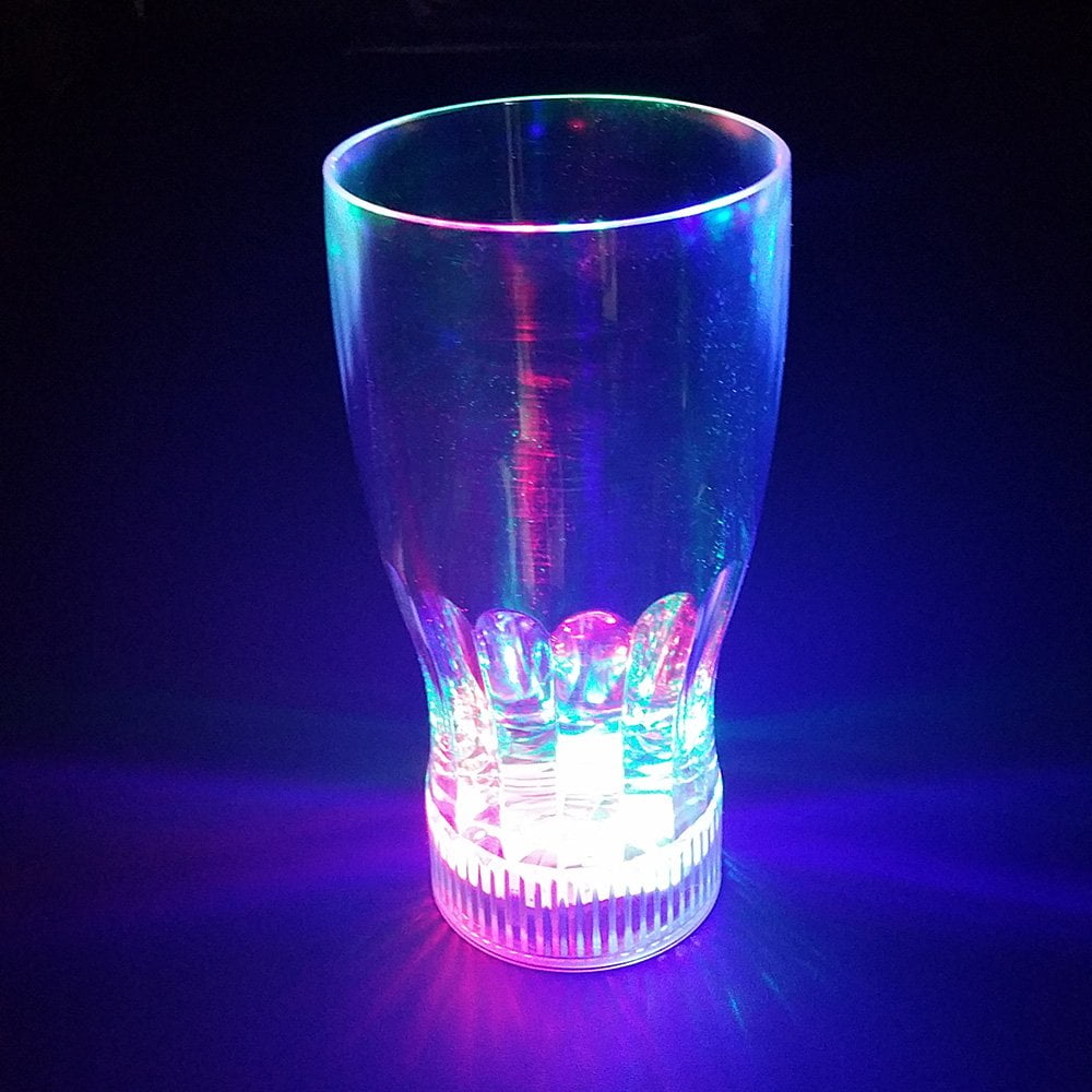 Set of 6 Light up LED Blinking Light 20 oz Soda/Beer Glass - Walmart.com