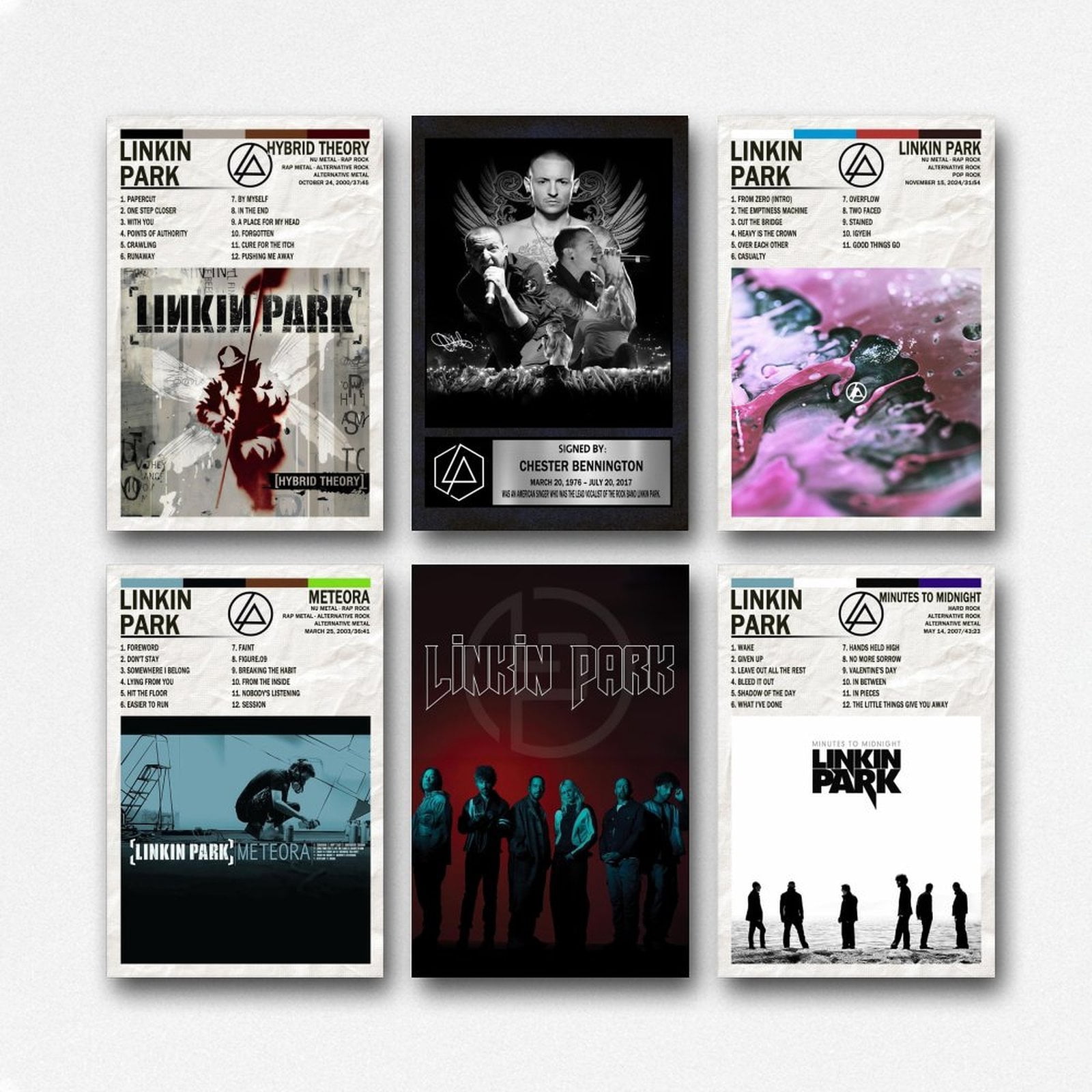 (Set of 6) Linkin Poster Park Album Cover Band Posters Canvas for ...