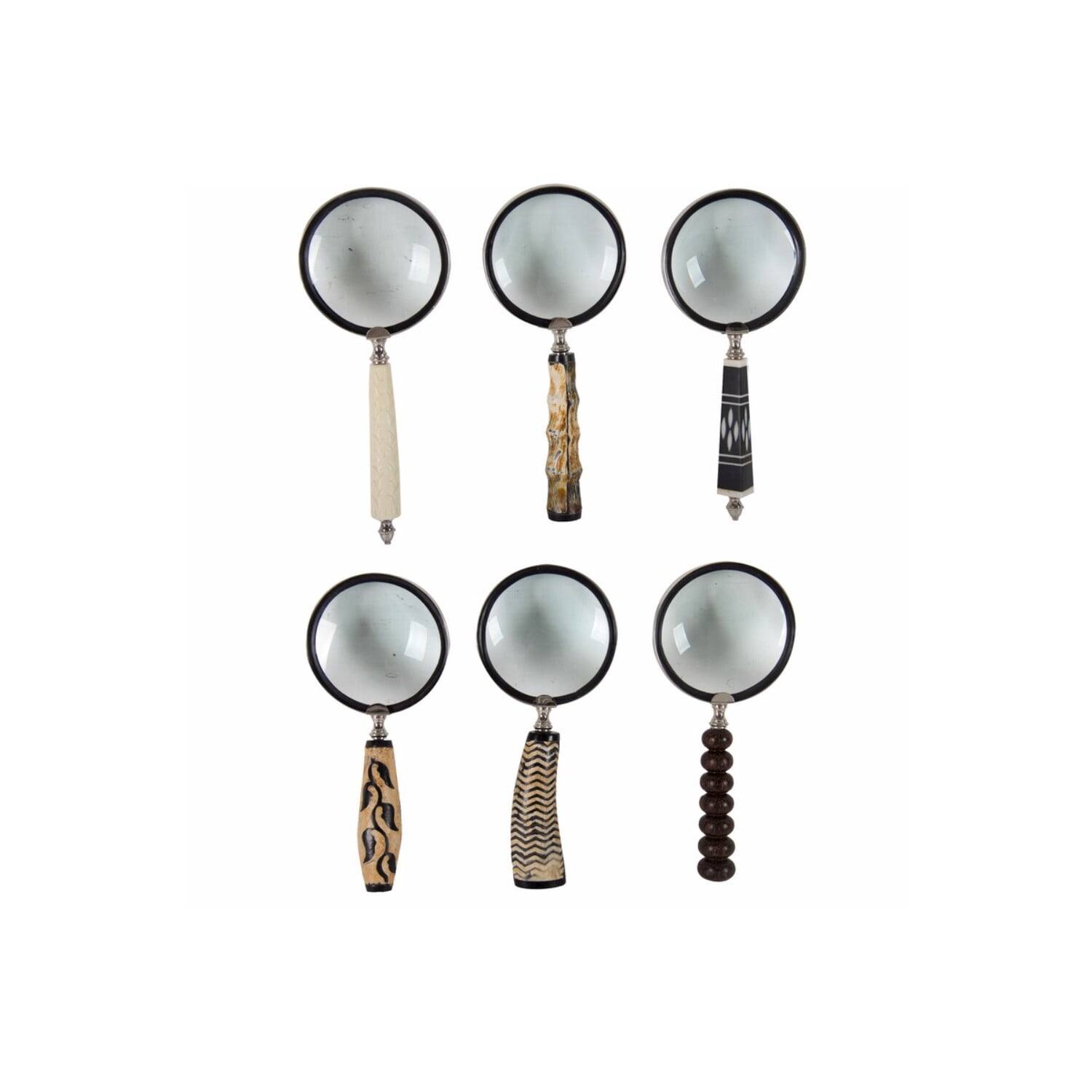 Set of 6 Magnifying Glasses with elegant handle, Multicolor - Walmart.com