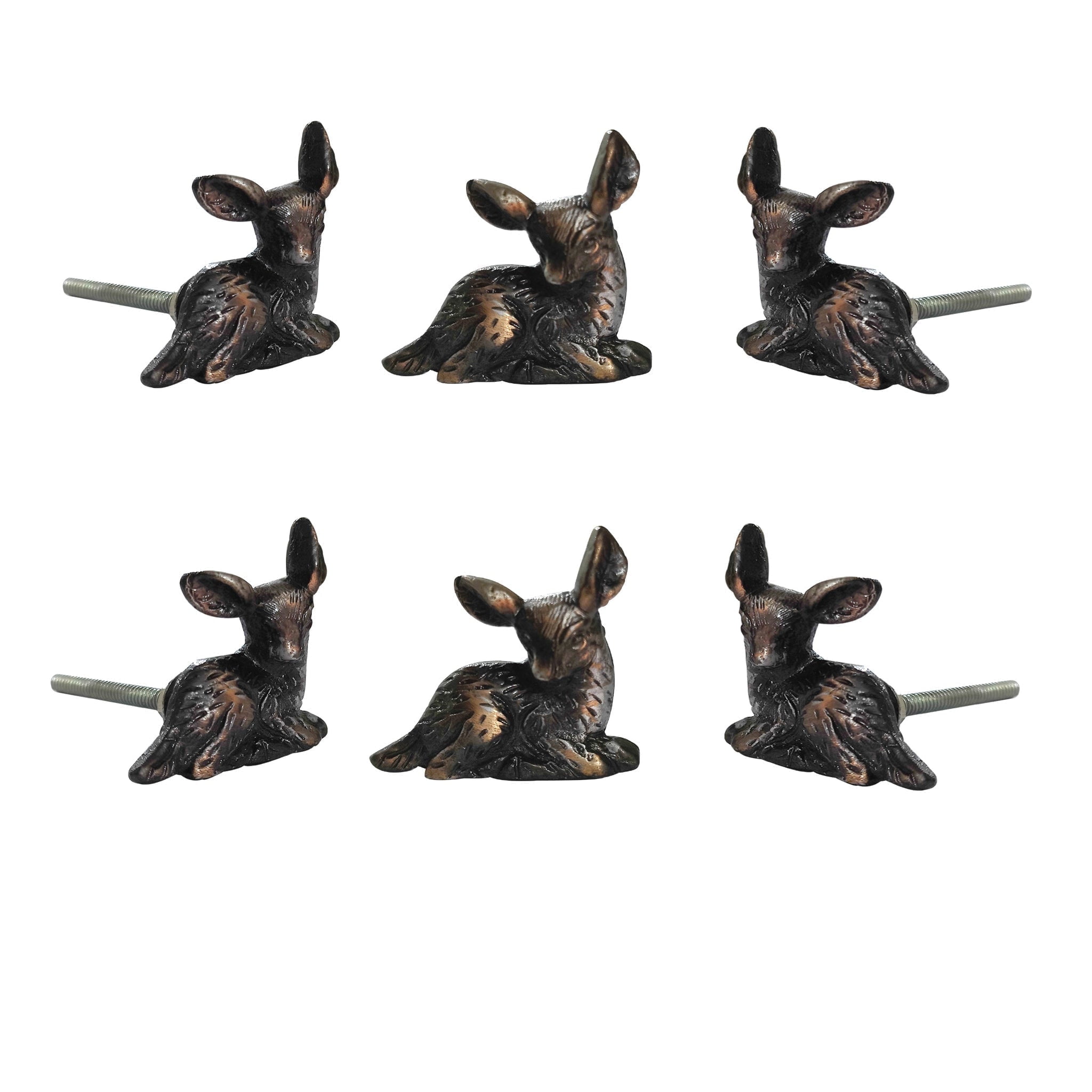 Set of 6 Metal Deer Knob Animal Cabinet Knobs by Perilla Home - Walmart.com
