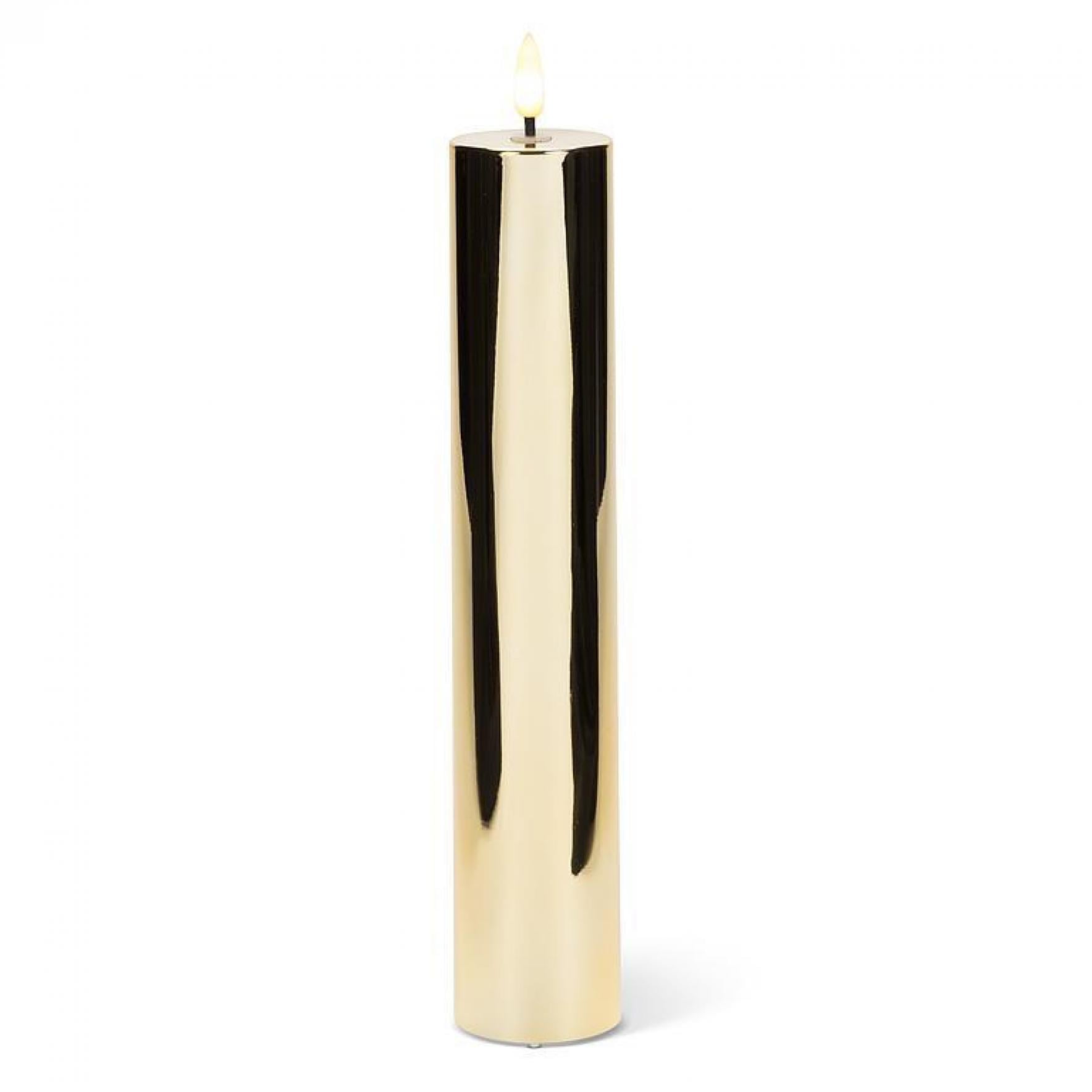 Set of 6 Metallic Gold Flameless Led Pillar Candle - Walmart.com