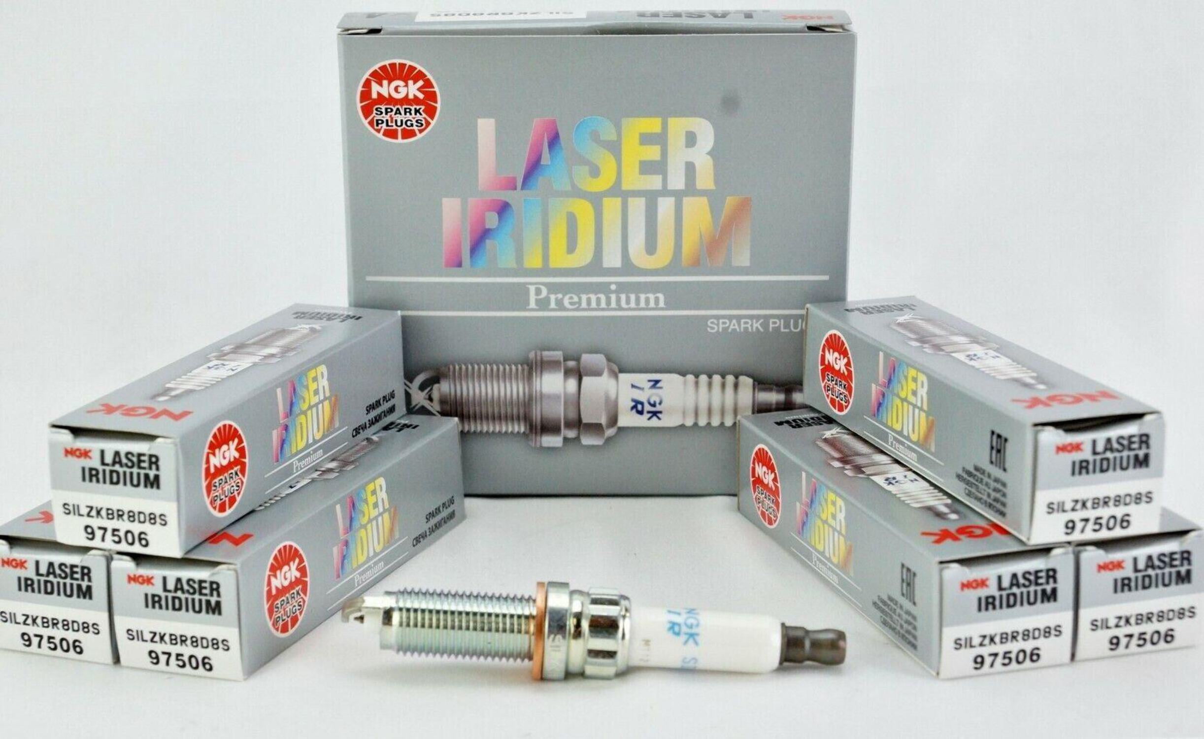 Set of 6 NGK 97506 - Laser Iridium Spark Plugs SILZKBR8D8S Fast Free ...