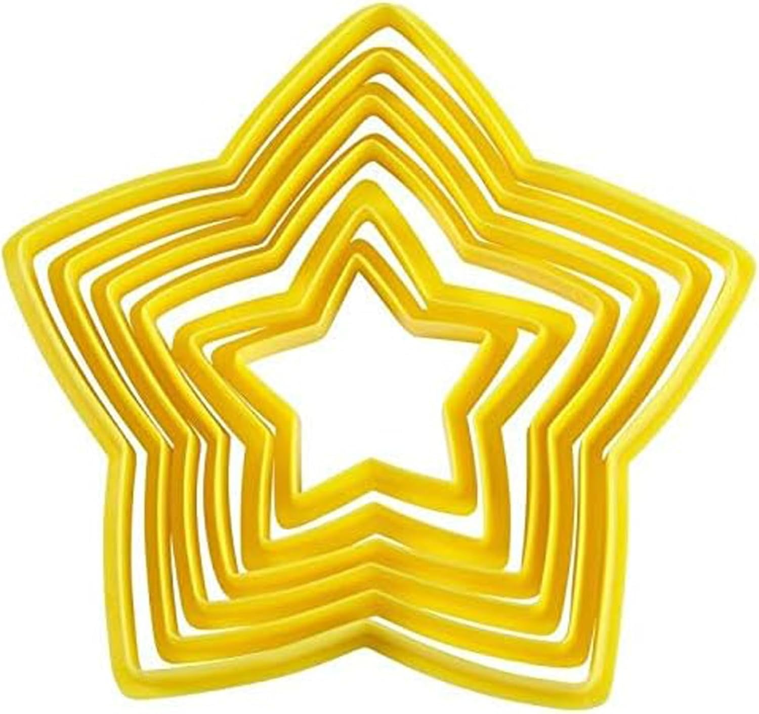 Set of 6 Nesting Star Cutters 3D Love Pentagram Flower Cutting Mold Set ...