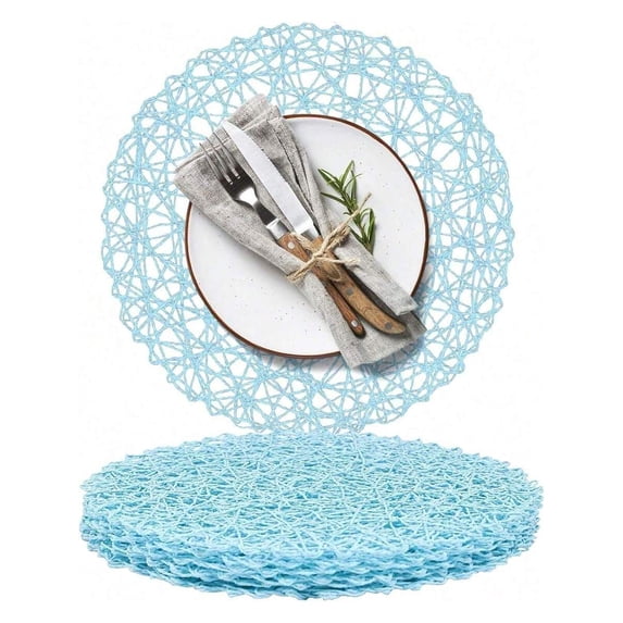 Set of 6 Paper Braided Placemats, Natural Woven Heat-Resistant for ...
