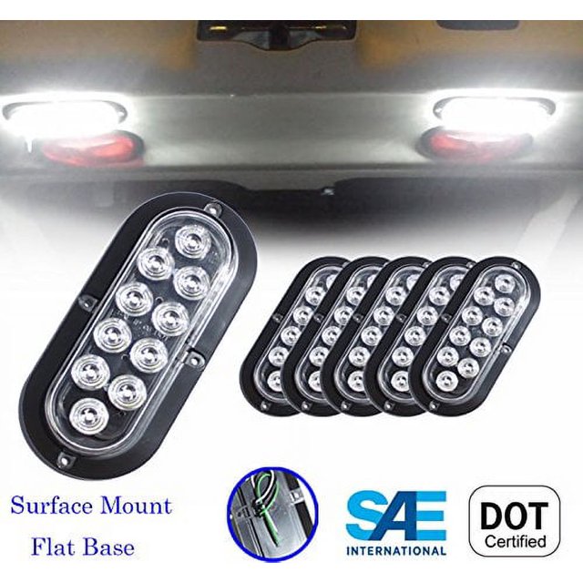 Free Shipping! K-T Set of 6 Waterproof 6 Inch Oval LED Backup Reverse ...